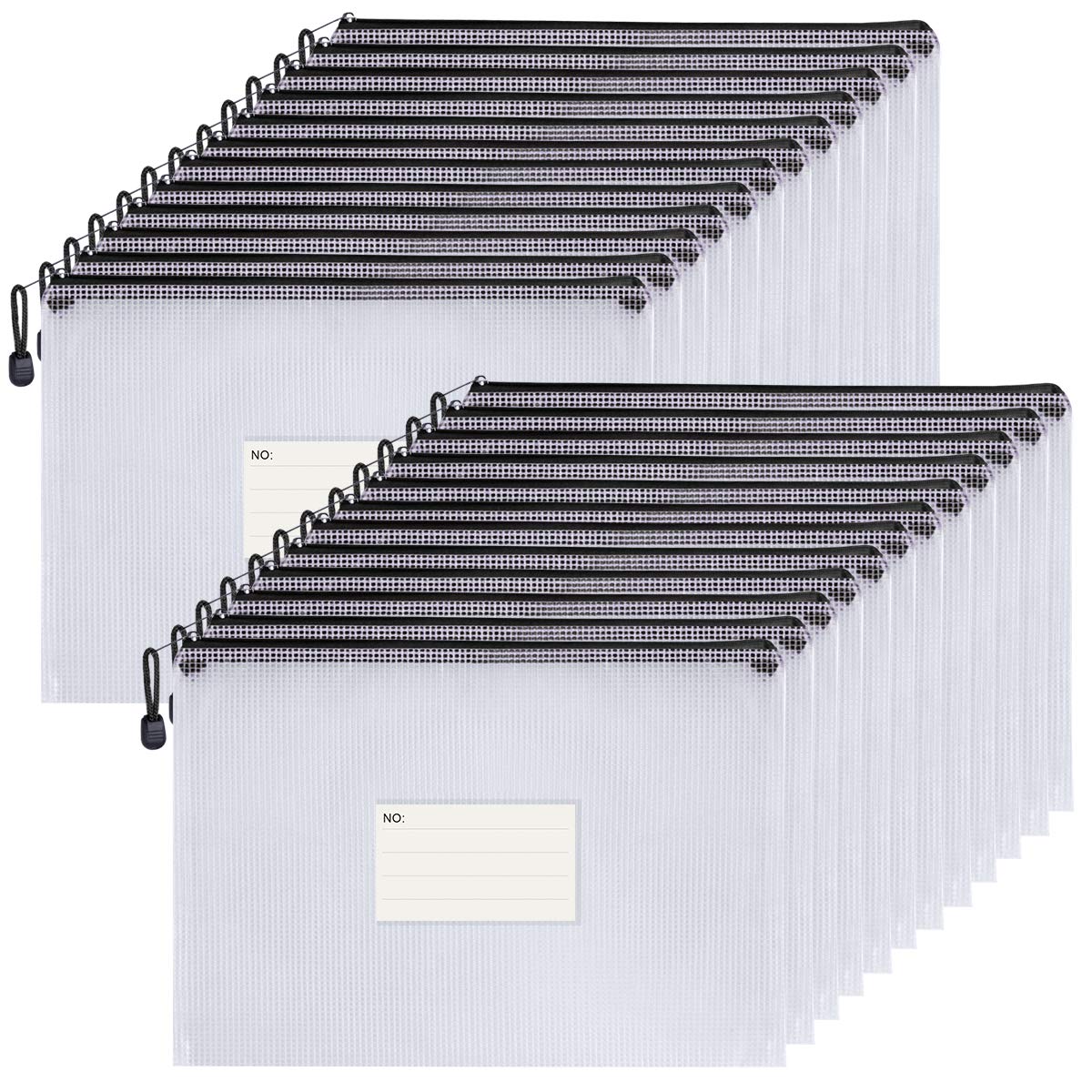 NORTHERN BROTHERS A4 Zip Wallets Plastic Wallets - 24PCS Plastic ...