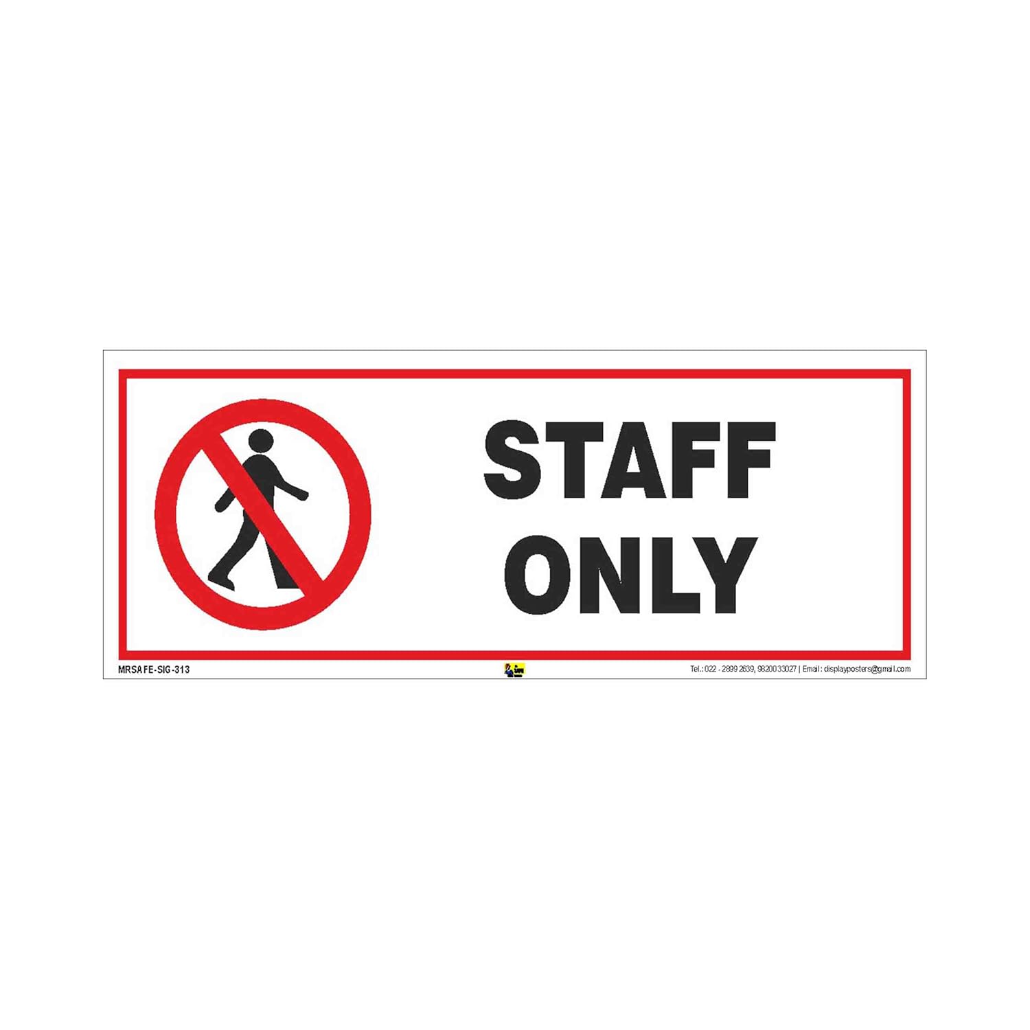 Mr. Safe Staff Only Sign PVC Sticker 12 Inch X 4 Inch : Amazon.in ...