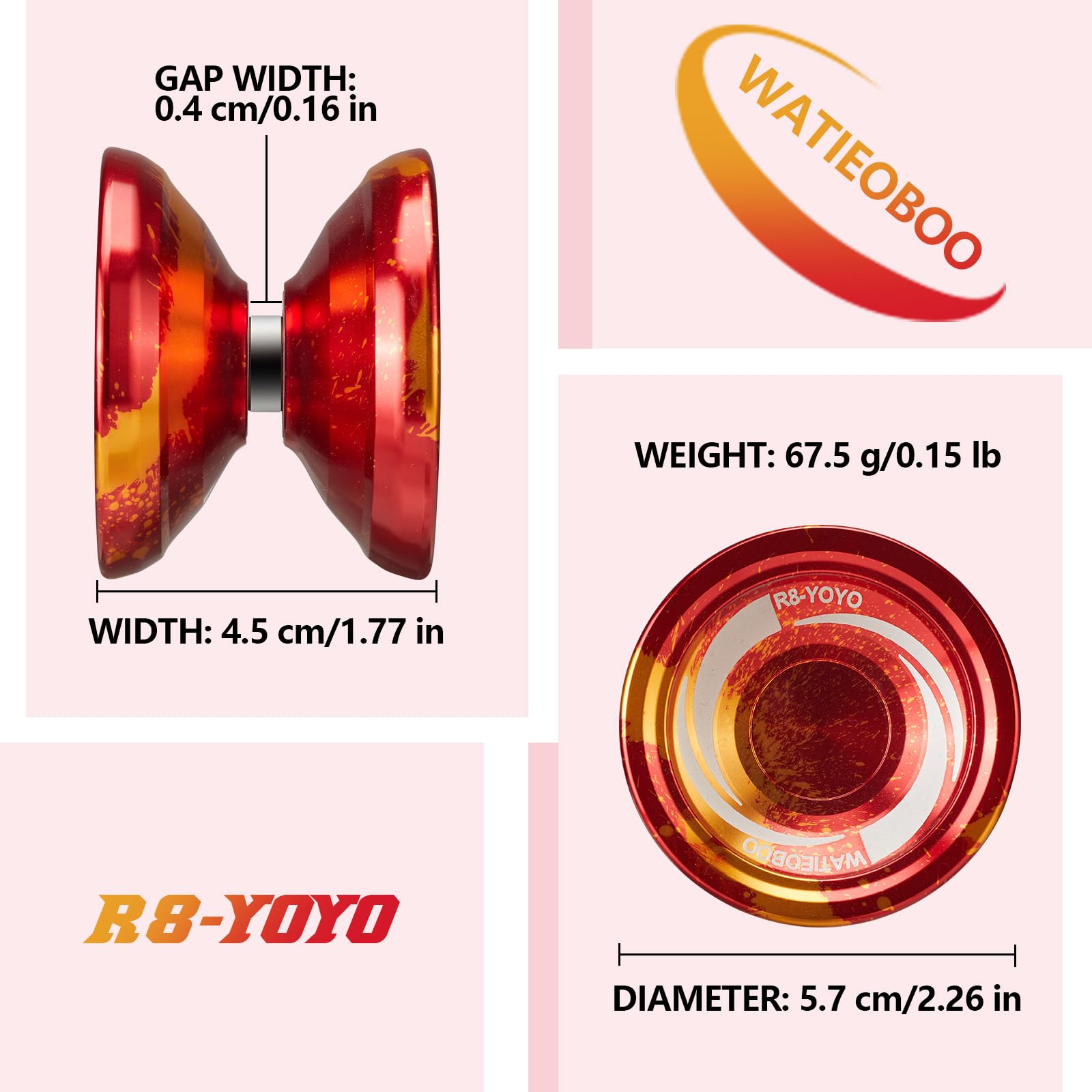 Snapklik.com : WATIEOBOO R8 Professional Yoyo Responsive Yoyo, Metal ...