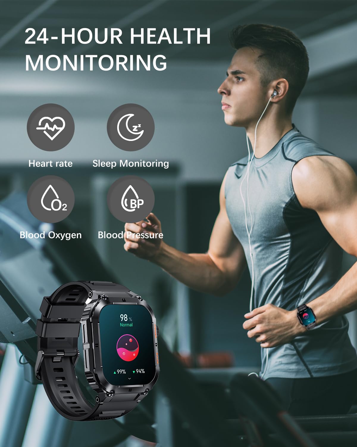 Snapklik.com : PODOEIL Military Smart Watch For Men