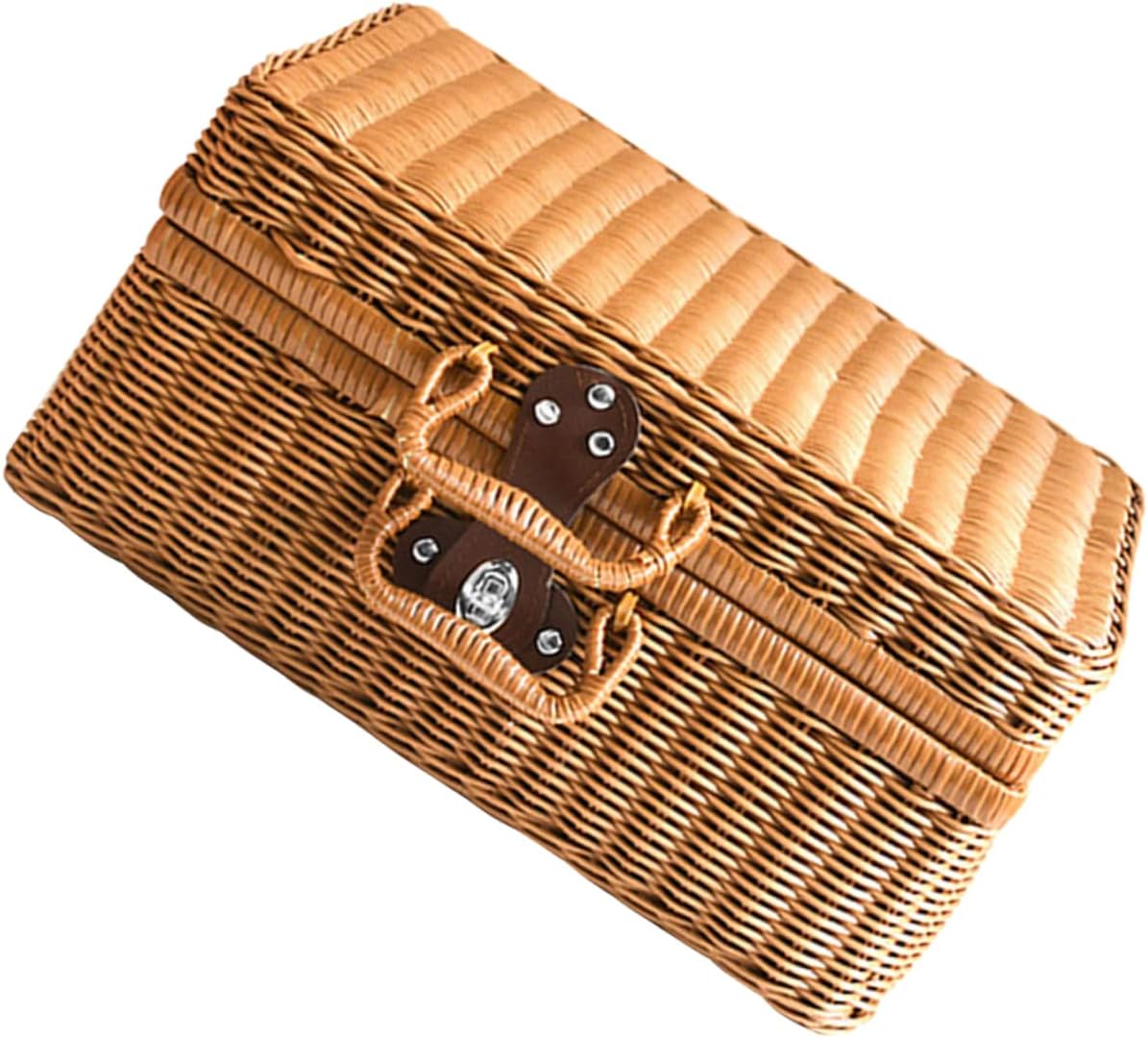 Amazon.com: YARNOW Imitation Rattan Suitcase Rattan Picnic Wicker ...