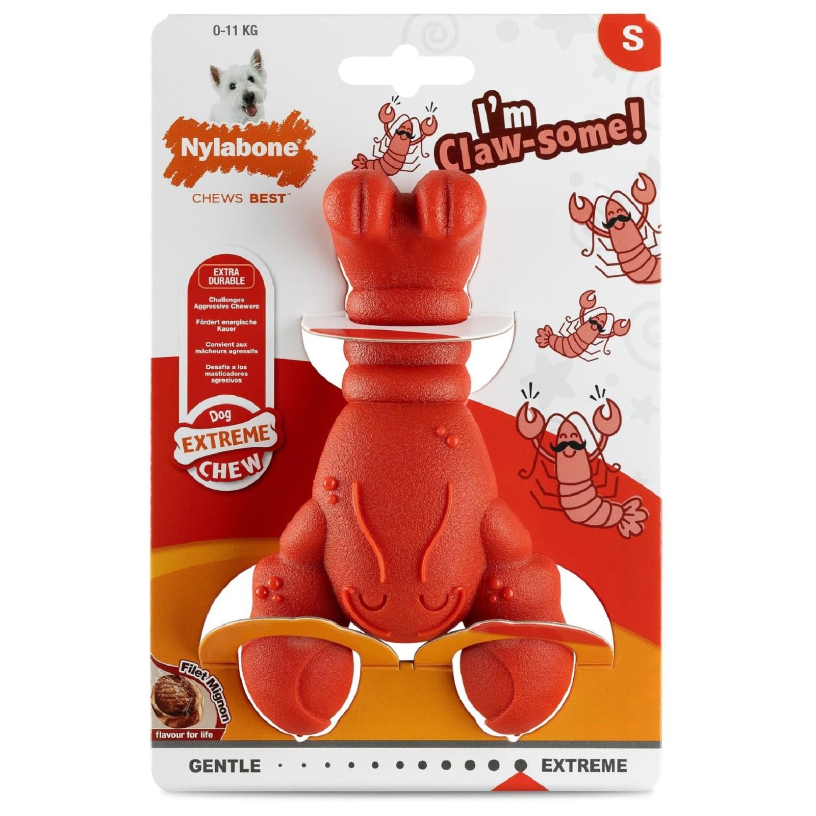 Nylabone Extreme Chewers Tough Nylon Dog Novelty Lobster Chew Toy ...