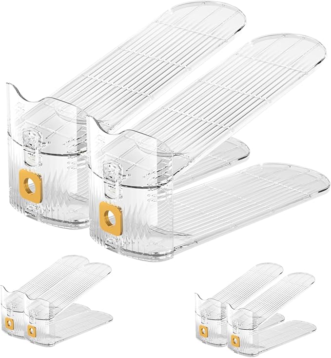 CiBiZi Clear Shoe Stacker 6PACK Adjustable Shoe Slots Space Saver Shoe ...