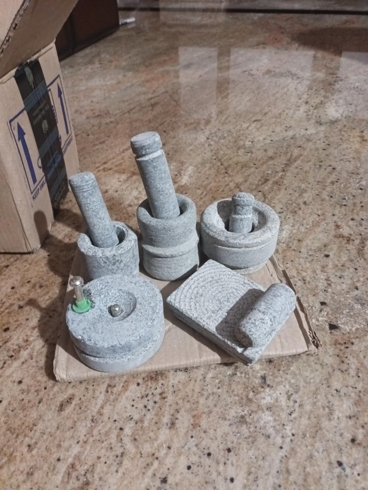 Subaa Stone Miniature Set for Pooja or Kids Toys/Karukal (Natural Stone ...