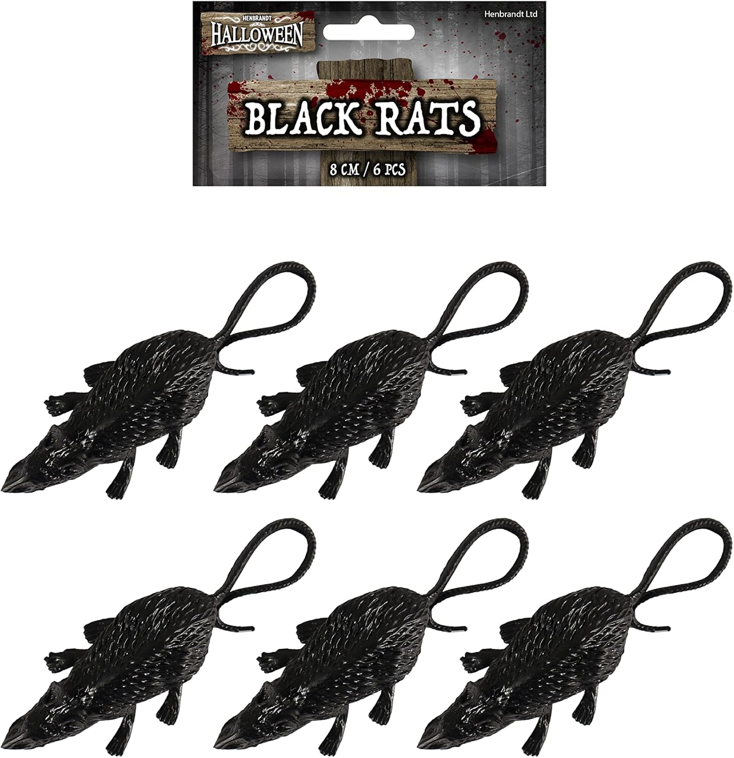 HENBRANDT Black Plastic Rats - Pack of 6 : Amazon.co.uk: Toys & Games