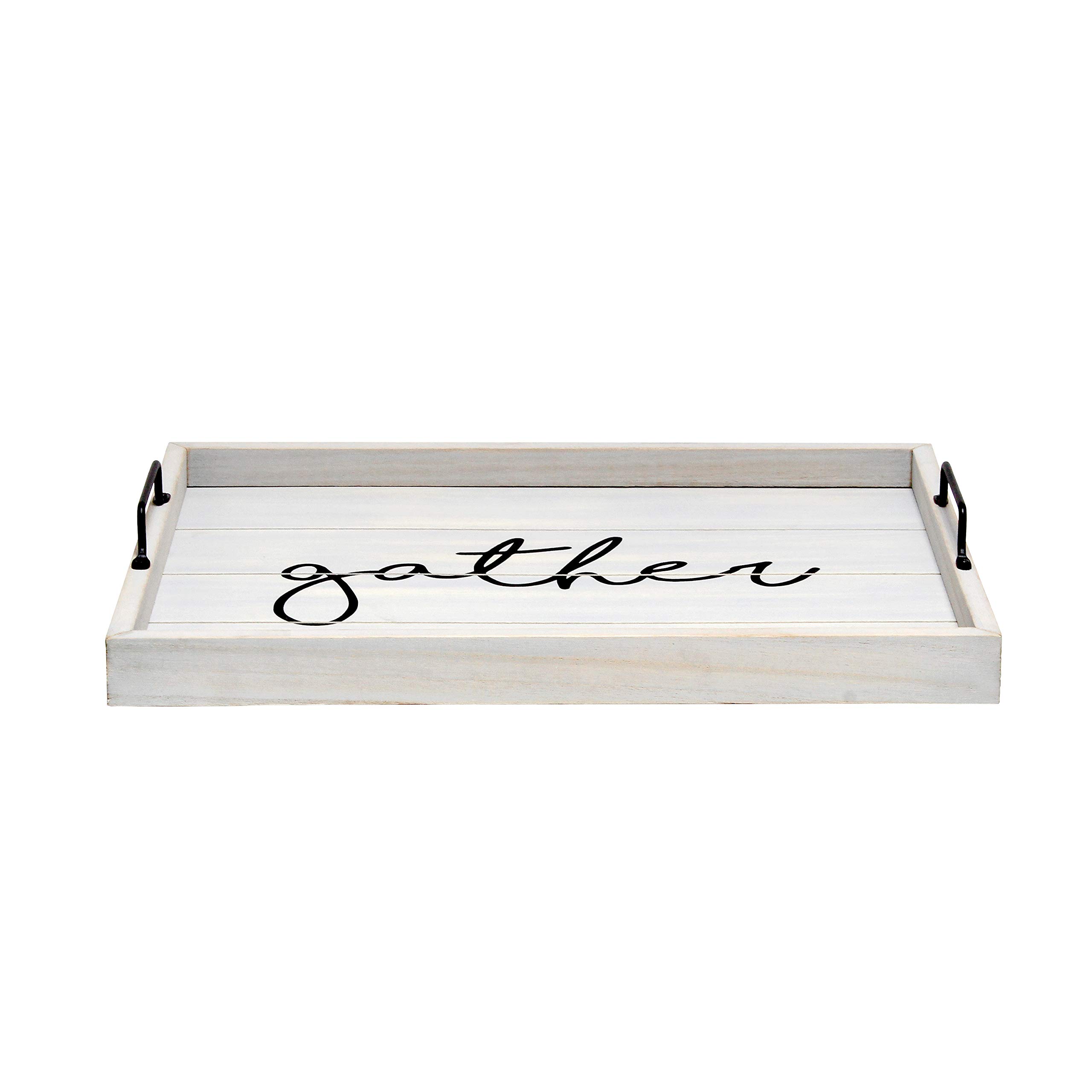Elegant Designs HG2000-GGH Wood w-Handles Decorative Serving Tray, 15.5 ...