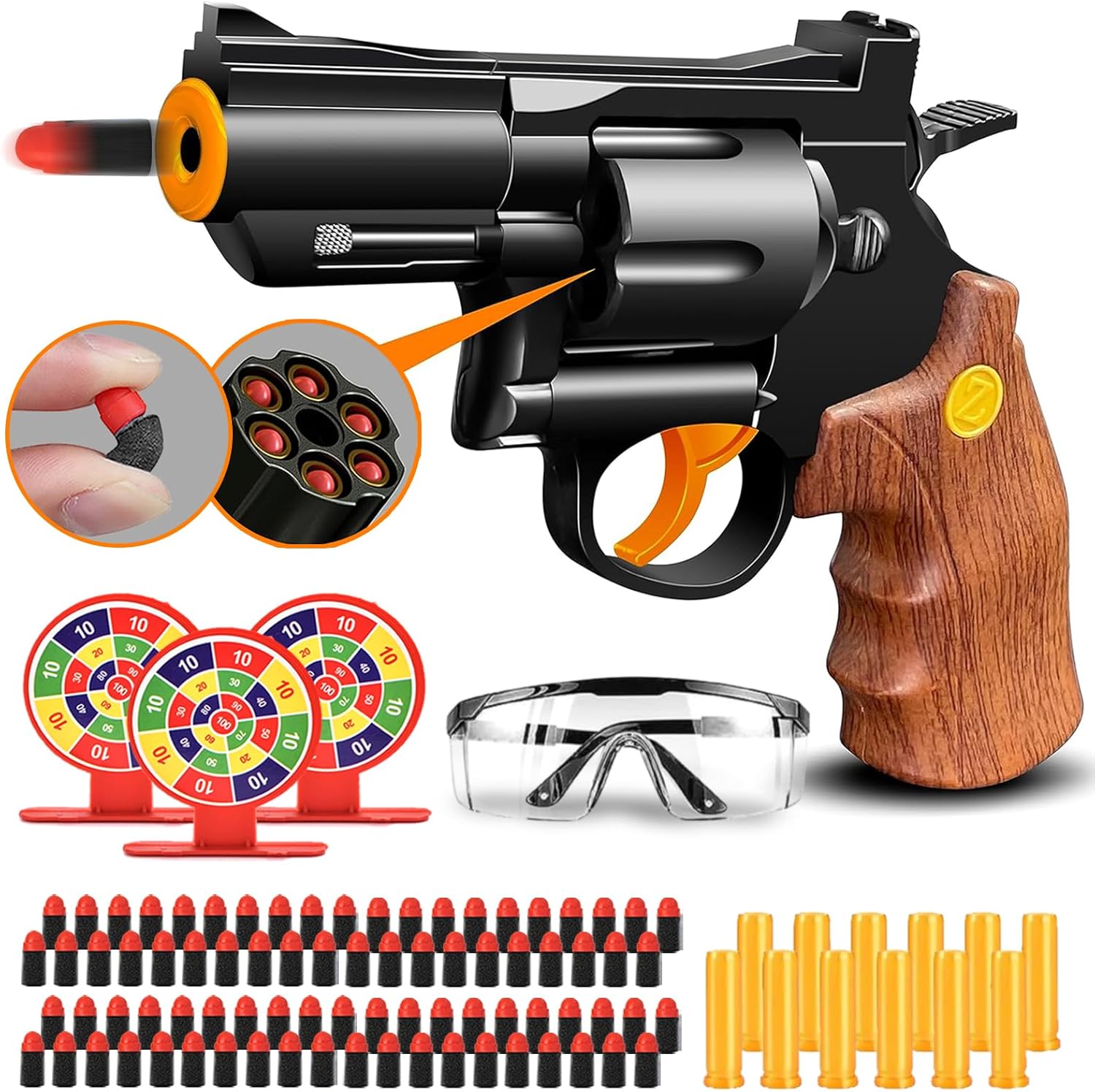Amazon.com: Toy Guns with Soft Bullet Revolver Gun, Educational Model ...
