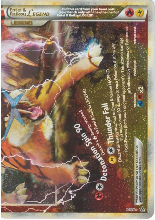 Amazon.com: Pokemon Legend HS2 Unleashed Single Card Entei & Raikou ...