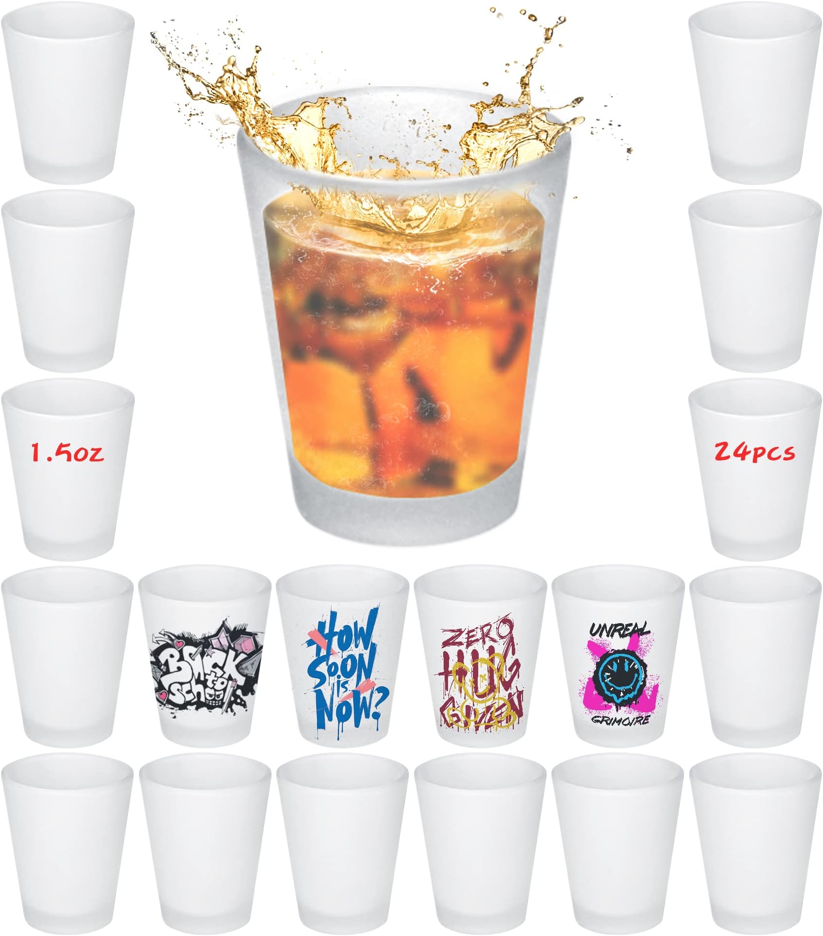 Amazon.com | 12 Blank Sublimation Coated Ceramic White Shot Glasses ...