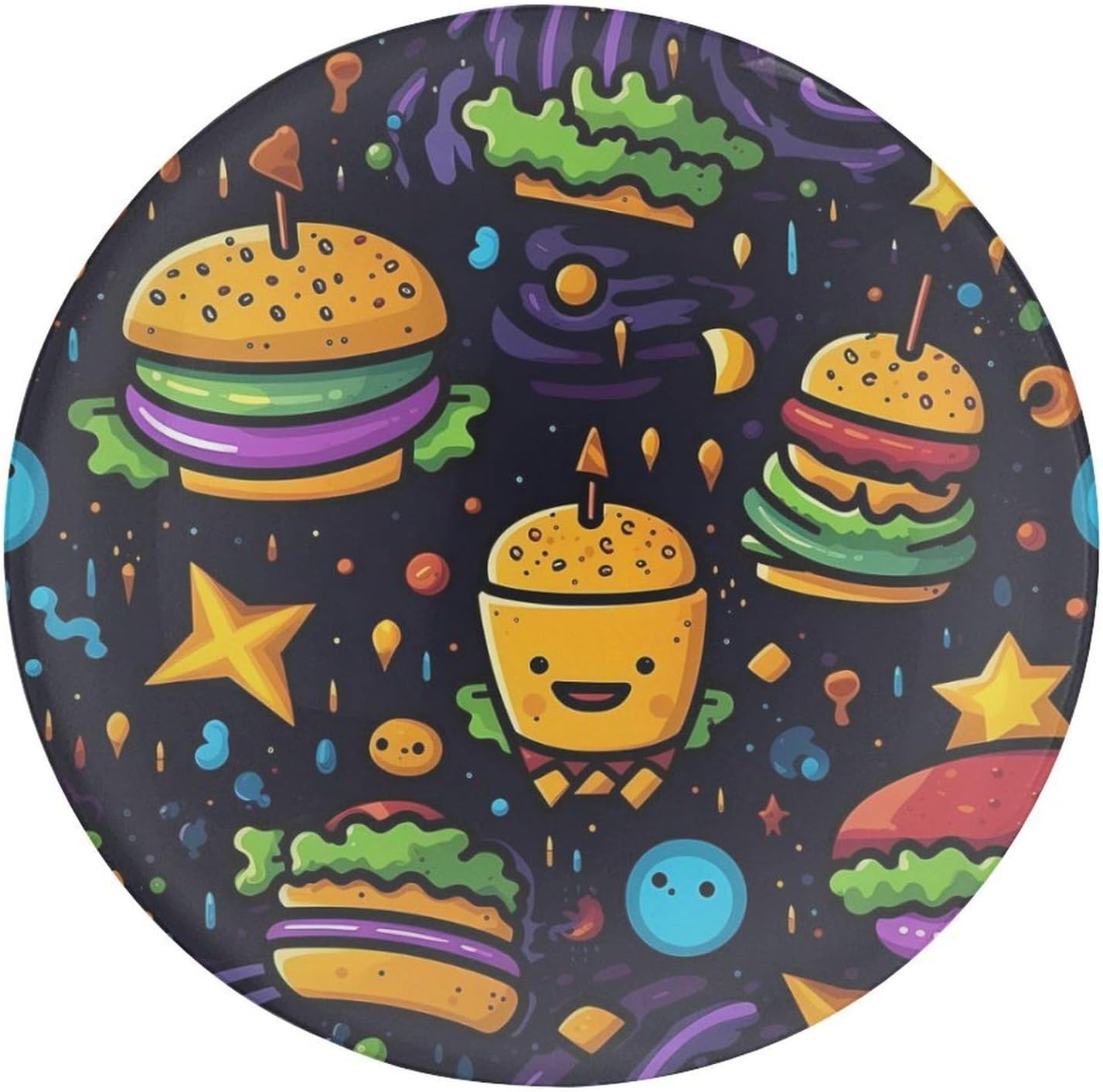 Amazon.com: Hamburger Round Glass Refrigerator Magnet Cute Fridge ...