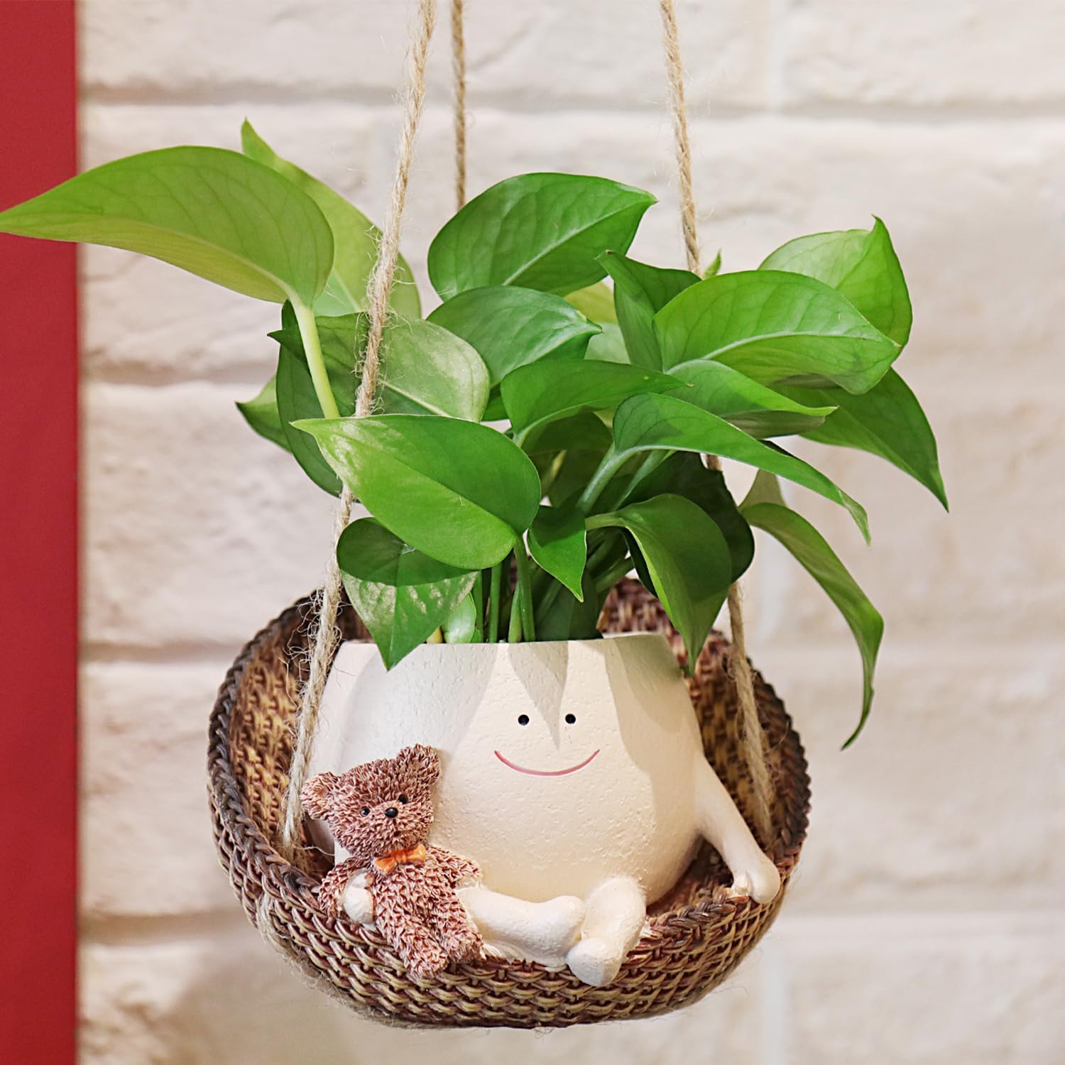 Amazon.com: SUQ I OME Swing Face Planter Pot Hanging Resin Flower Head ...