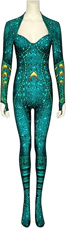 Amazon.com: Rowmv Mera Costume One-Piece Jumpsuit Halloween Mera ...