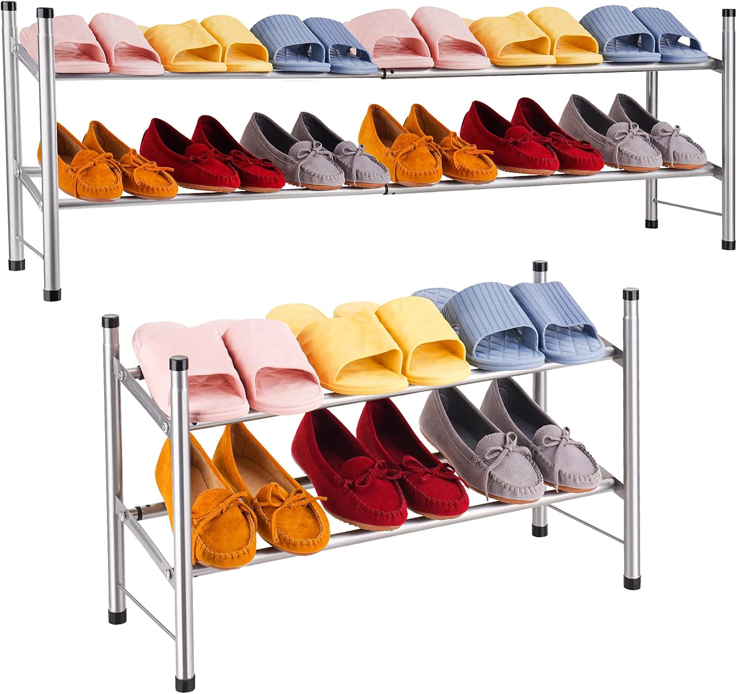 Amazon.com: NiHome 2-Tier Expandable Shoe Rack - Lightweight, Stackable ...