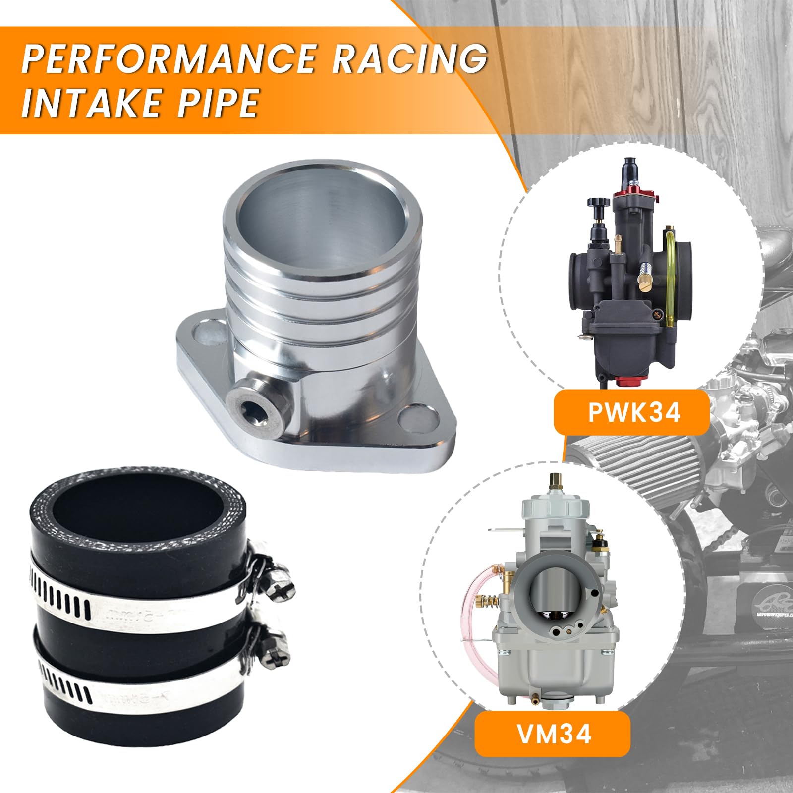 Snapklik.com : Racing Intake Pipe Inlet Manifold Adapter Kit For ...
