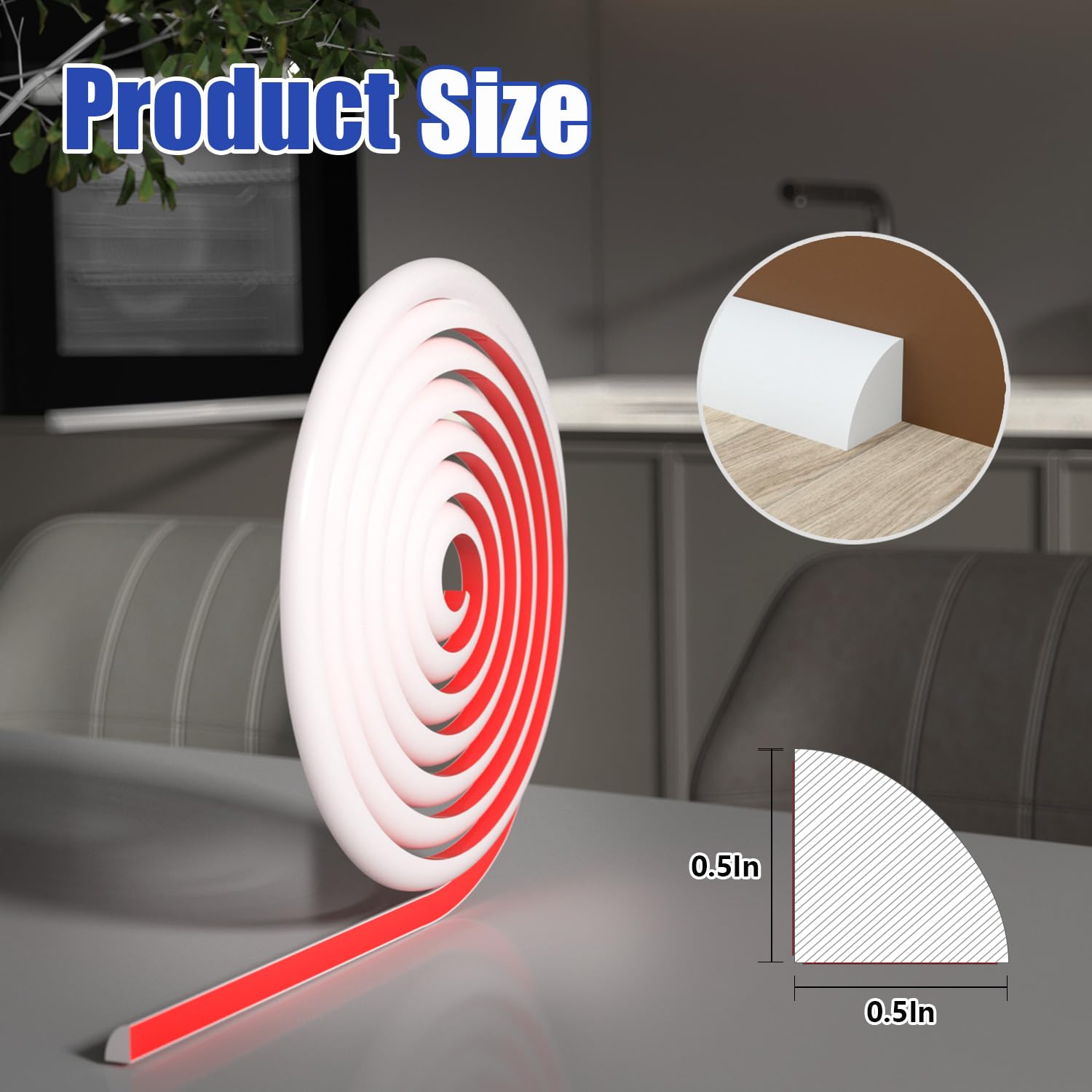 Snapklik.com : COUKIU 118inch Flexible Quarter Round Molding Caulk ...