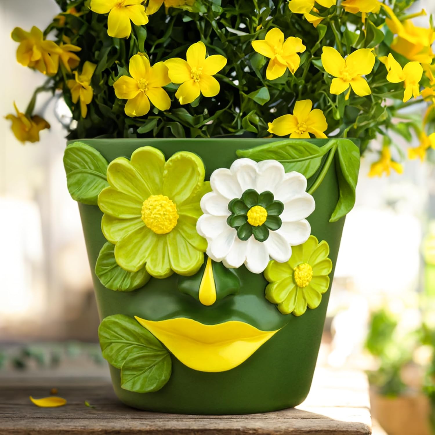 Amazon.com : GUGUGO Flower Face Planters, Abstract Unique Head Plant ...