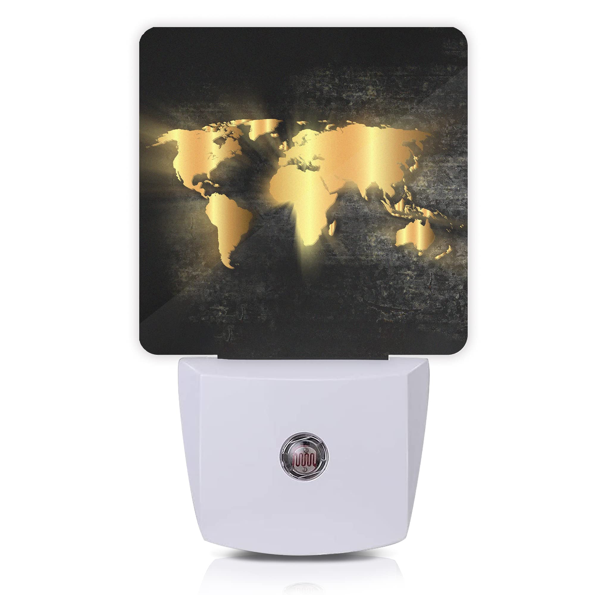 Oeaskly Golden World Map Night Light,Nautical Theme Night Lights Plug ...