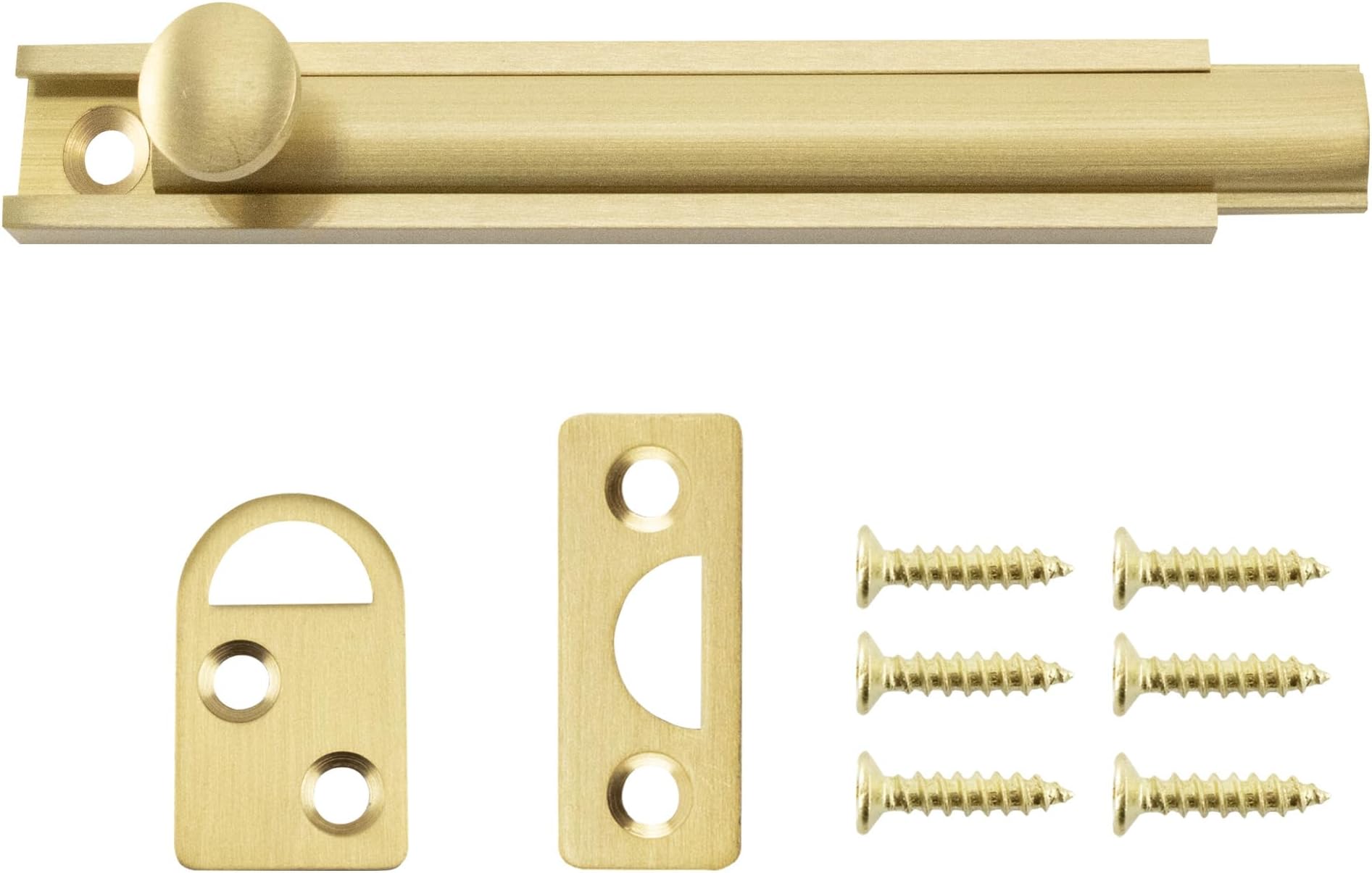 Unlorspy 4 Inch Solid Brass Surface Bolt, Brass Slide Bolt Latch, Cabinet Surface Bolt with ...