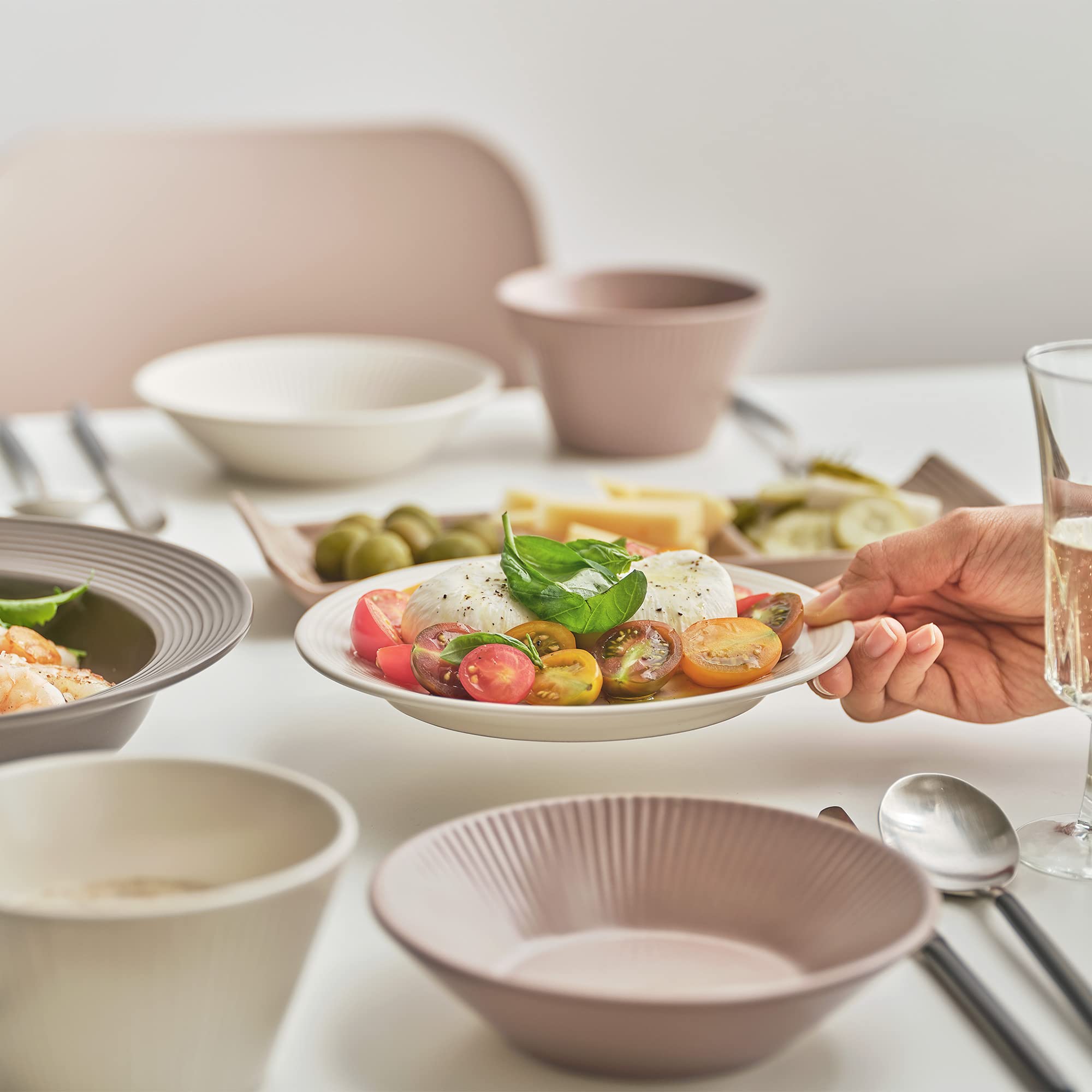 ?LENANSE? Stoneware Asian bundle dinnerware set 27 pcs for 4, Heavy ...