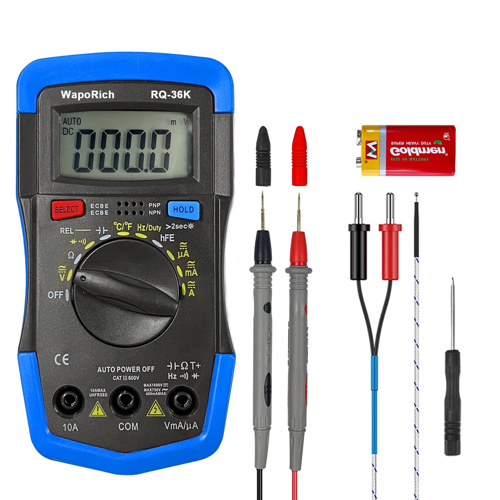 Digital Multimeter Auto-Ranging TRMS 4000 Counts Ultra-Portable ...