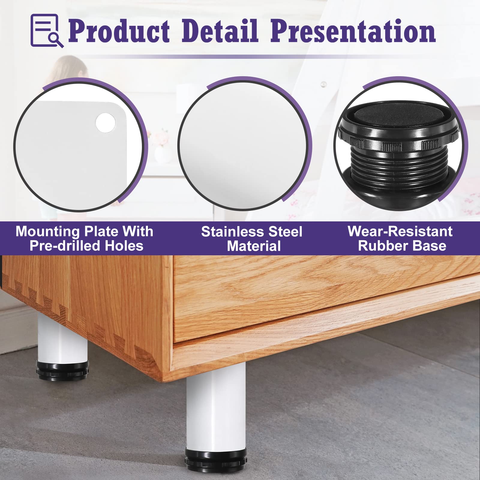 Snapklik.com : Masendelk 10 Inch Metal Furniture Legs Stainless Steel ...