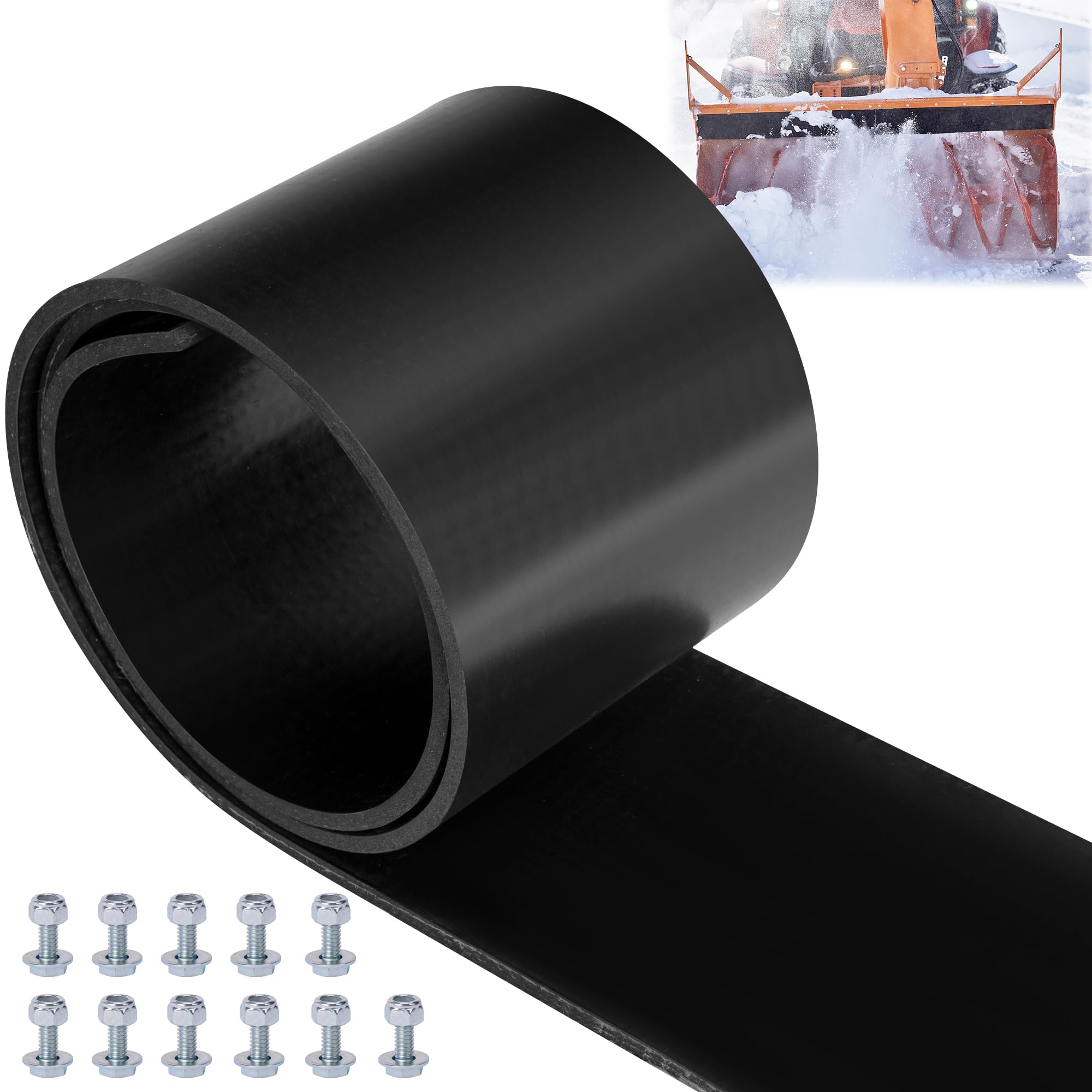 RunNico Universal Snow Plow Blade Flap - 72”x 6”x 1/4” Rubber Snow ...