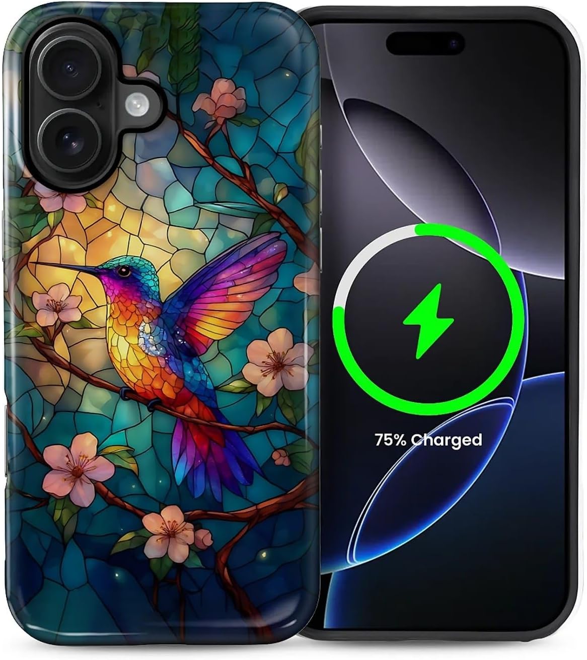 Amazon.com: Zhhoya for iPhone 15 Case, Stained Glass Hummingbird ...