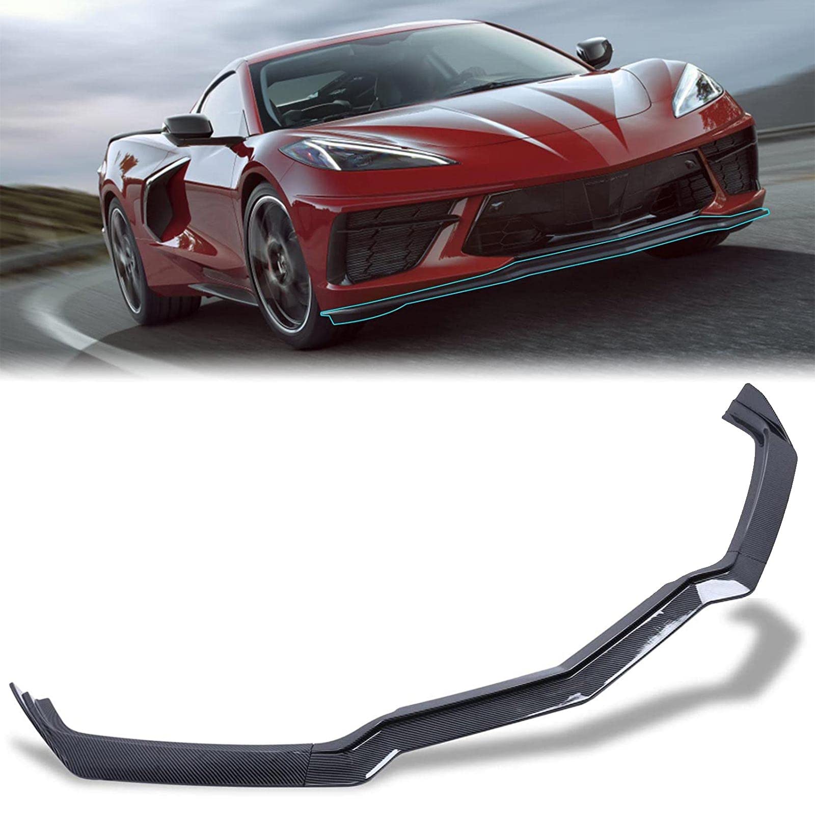 C8 Front Splitter 5vm Style Carbon Fiber Painted Splitter Fit ...