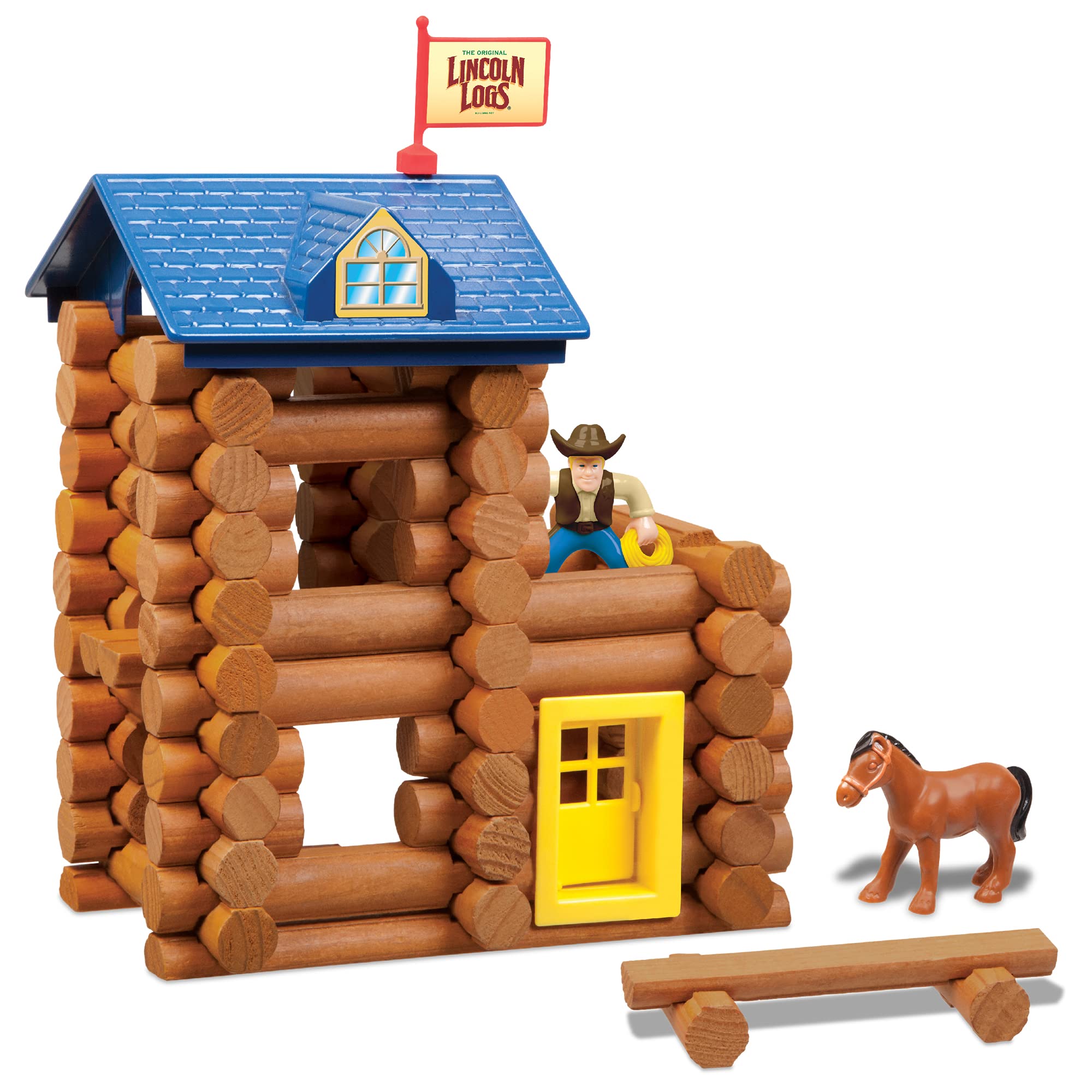 LINCOLN LOGS-Horseshoe Hill Station-83 Pieces-Real Wood Logs - Ages 3 ...