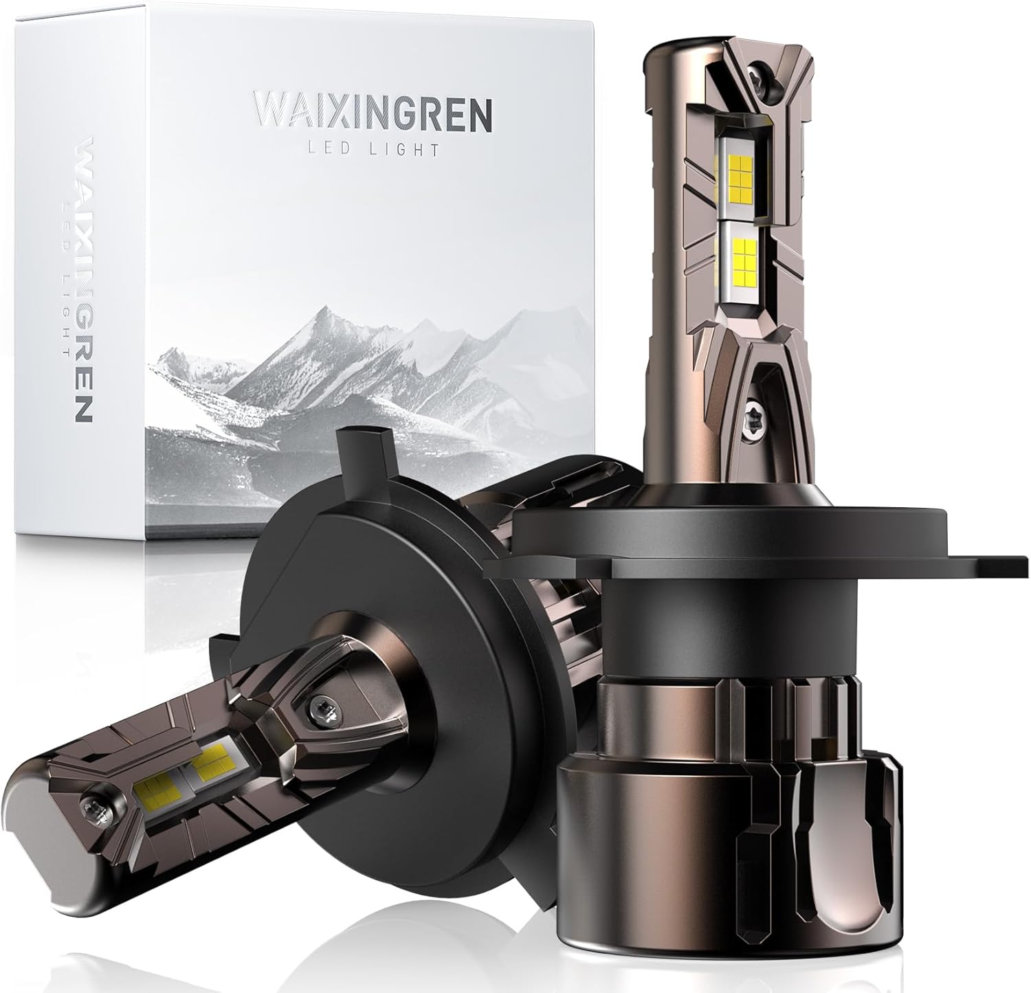 WAIXINGREN 9003 H4 LED Headlight Bulb, 30000LM 500% Brighter Wireless ...