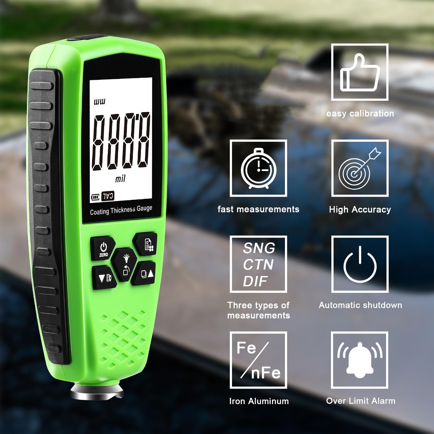 Snapklik.com : Professional Paint Thickness Gauge, Digital Coating ...