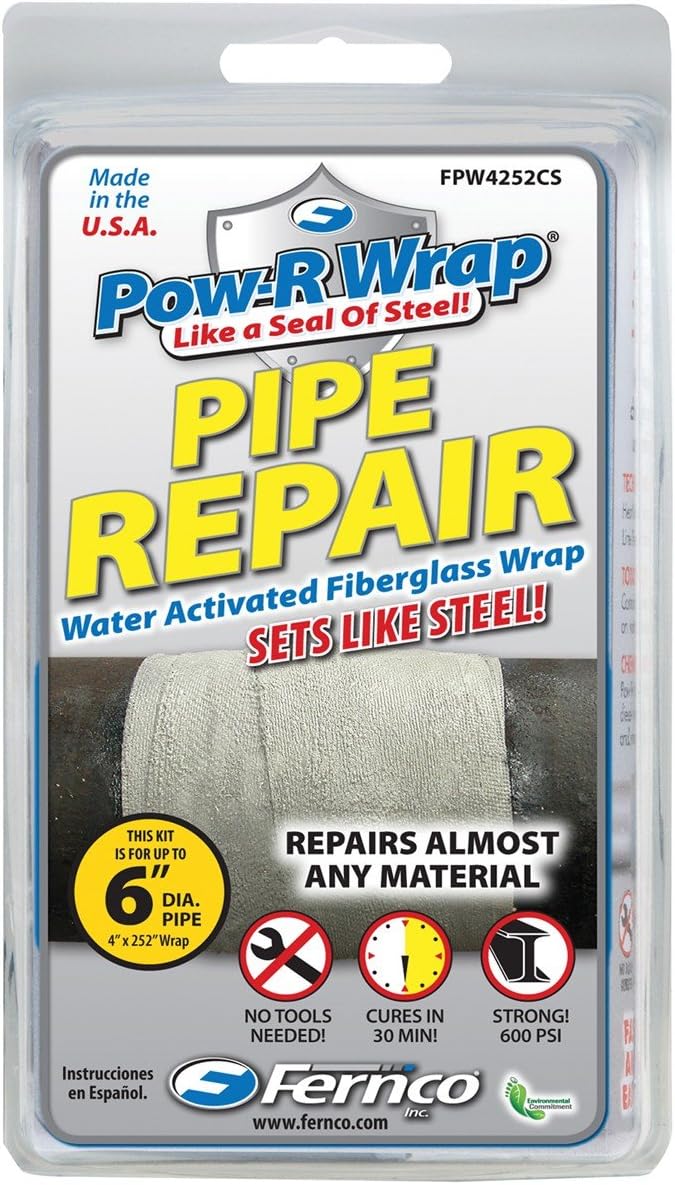 Pipe Repair Patch Kit Pow-R-Wrap - 4" X 252" Pipe Repair Wrap - Fernco ...