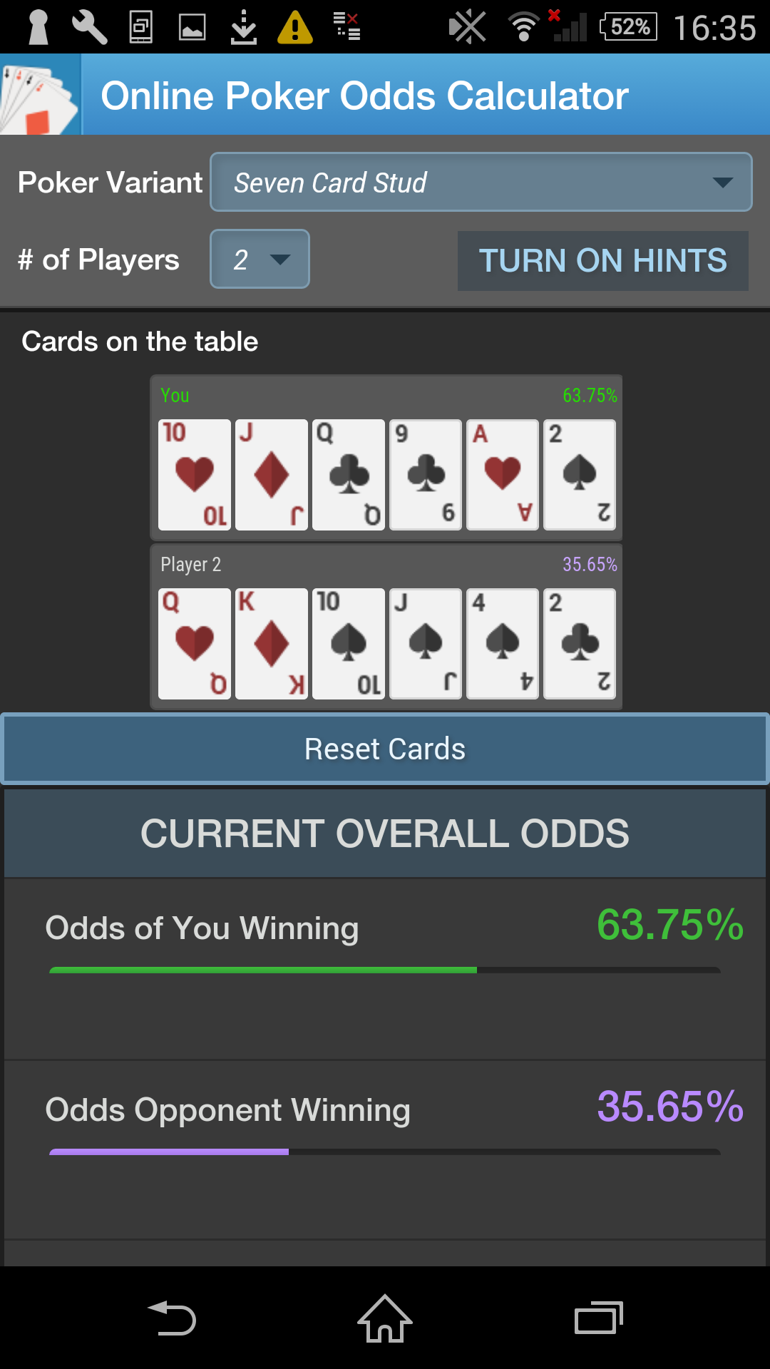 CardsChat Poker Odds Calculator - App on Amazon Appstore