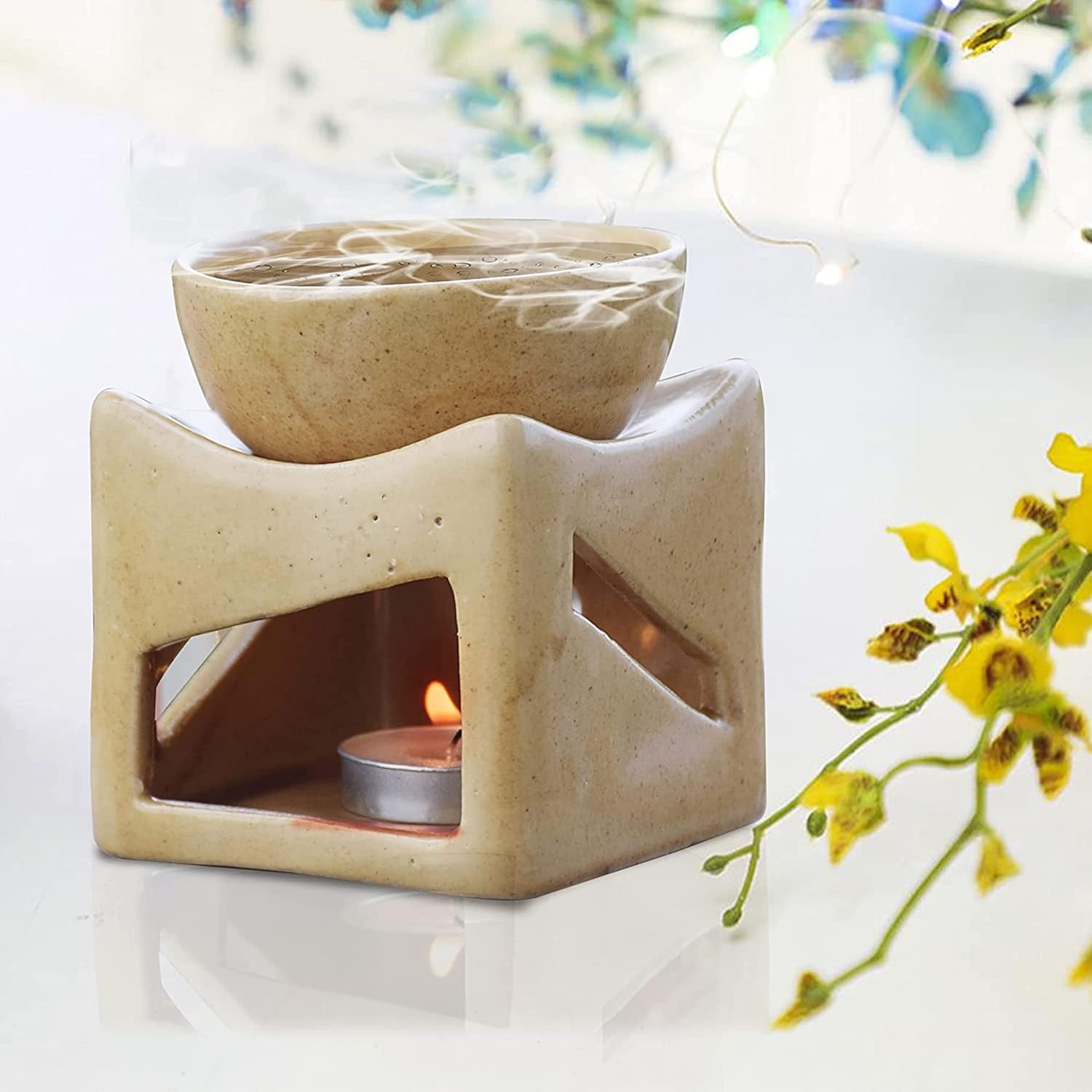 Pure Source India Ceramic Clay Candle Operated Aroma Burner Oil ...