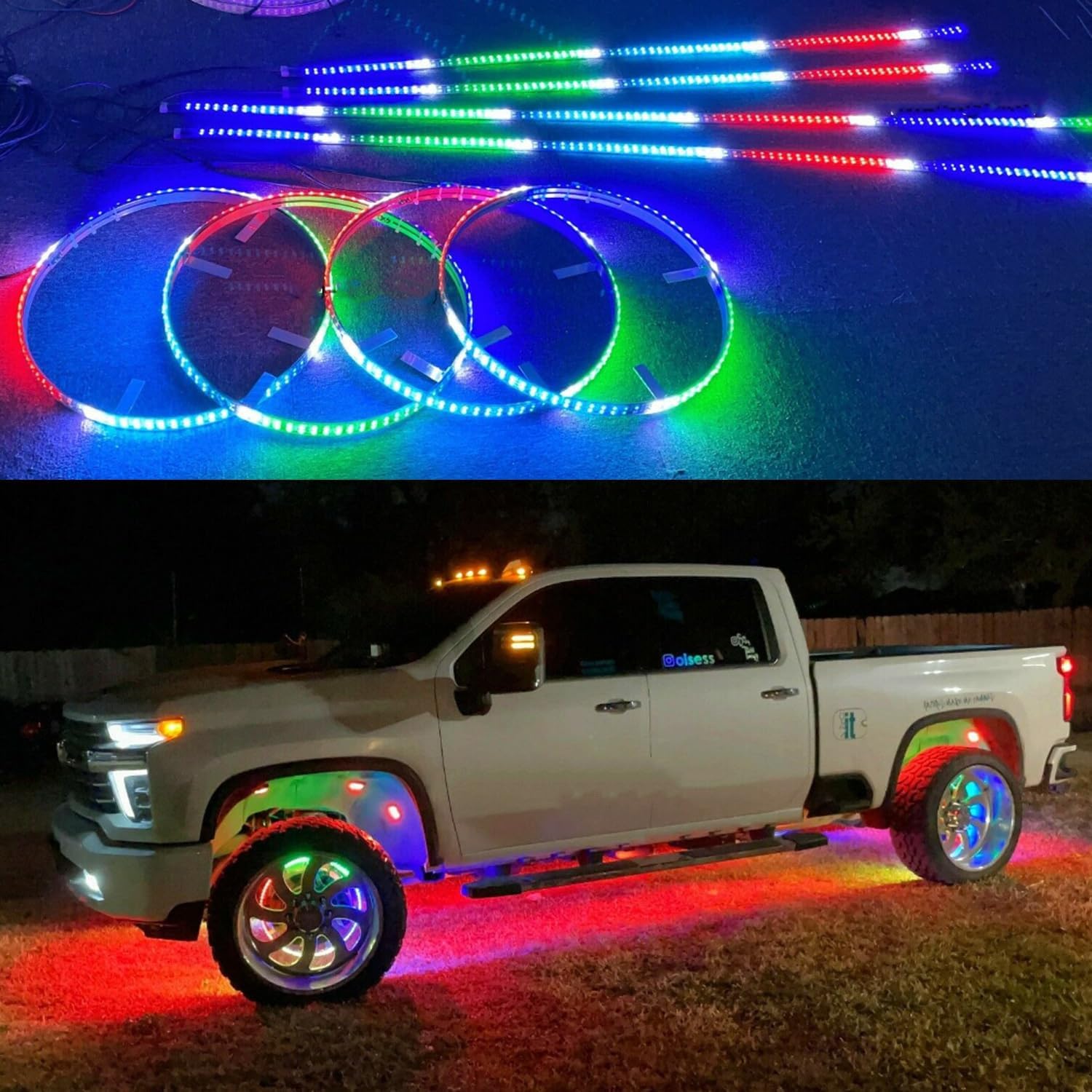 Amazon.com: 17.5" Double Row Chasing Flow LED Wheel Lights + 2PCS 4FT ...