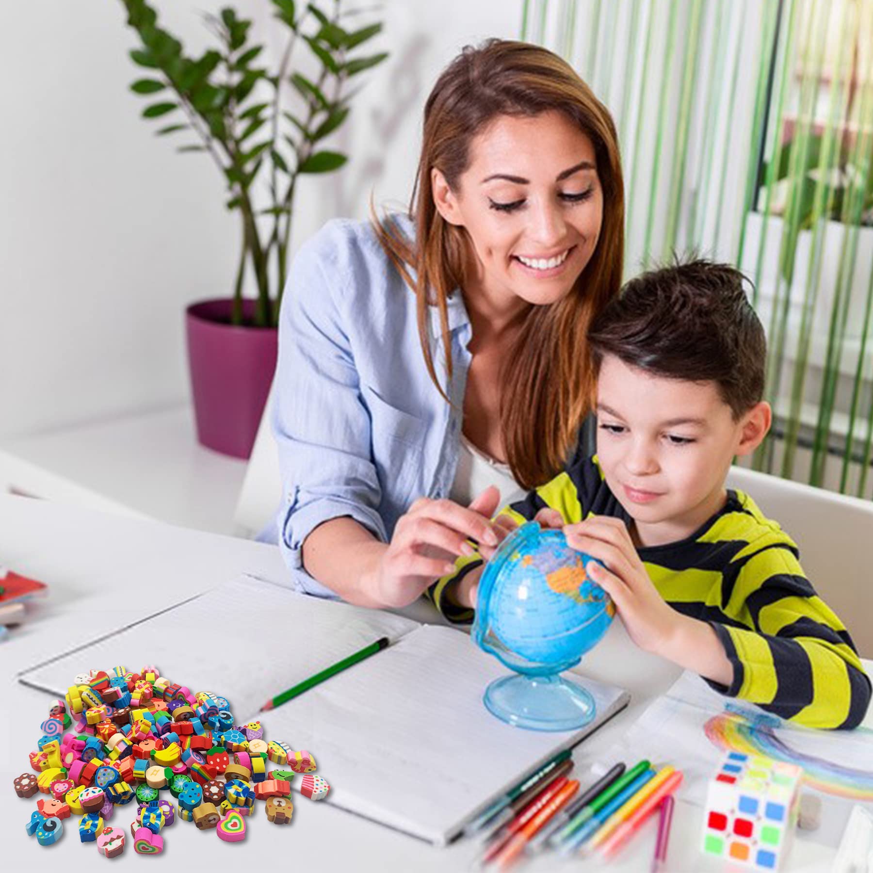 Snapklik.com : 300 Pieces Mini Erasers For Kids Bulk Assorted Novelty ...