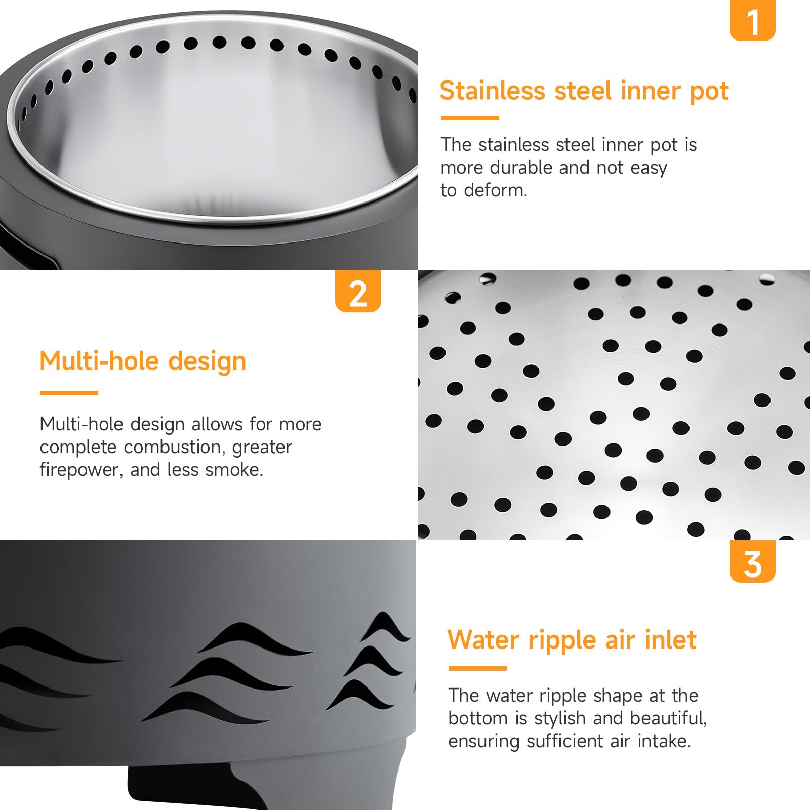 Snapklik.com : Smokeless Fire Pit 20 Inch, Outdoor Fire Pits For Patio ...