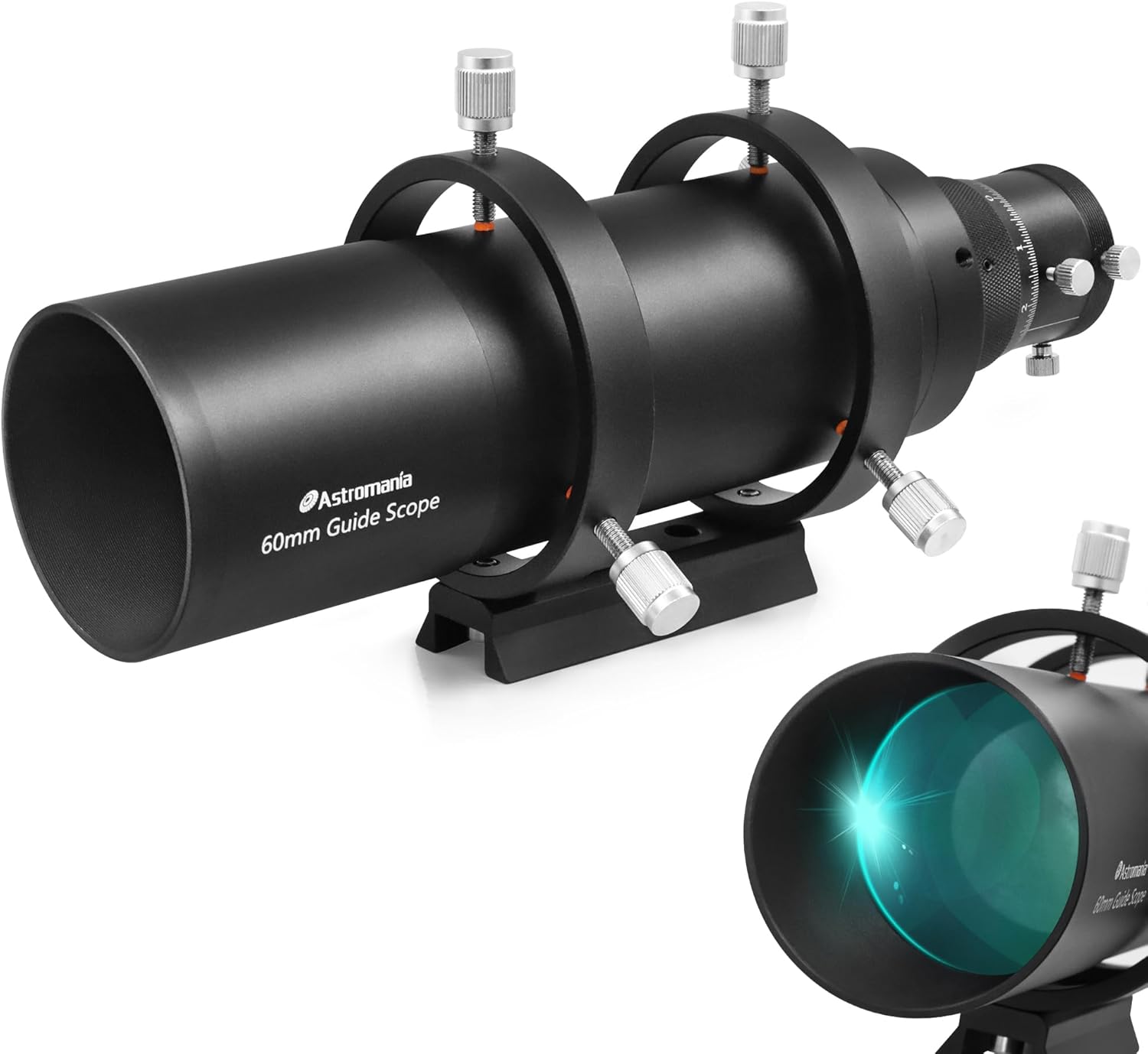 Astromania Guide Scope 60mm Compact Deluxe Finder Guide Scope Kit with ...
