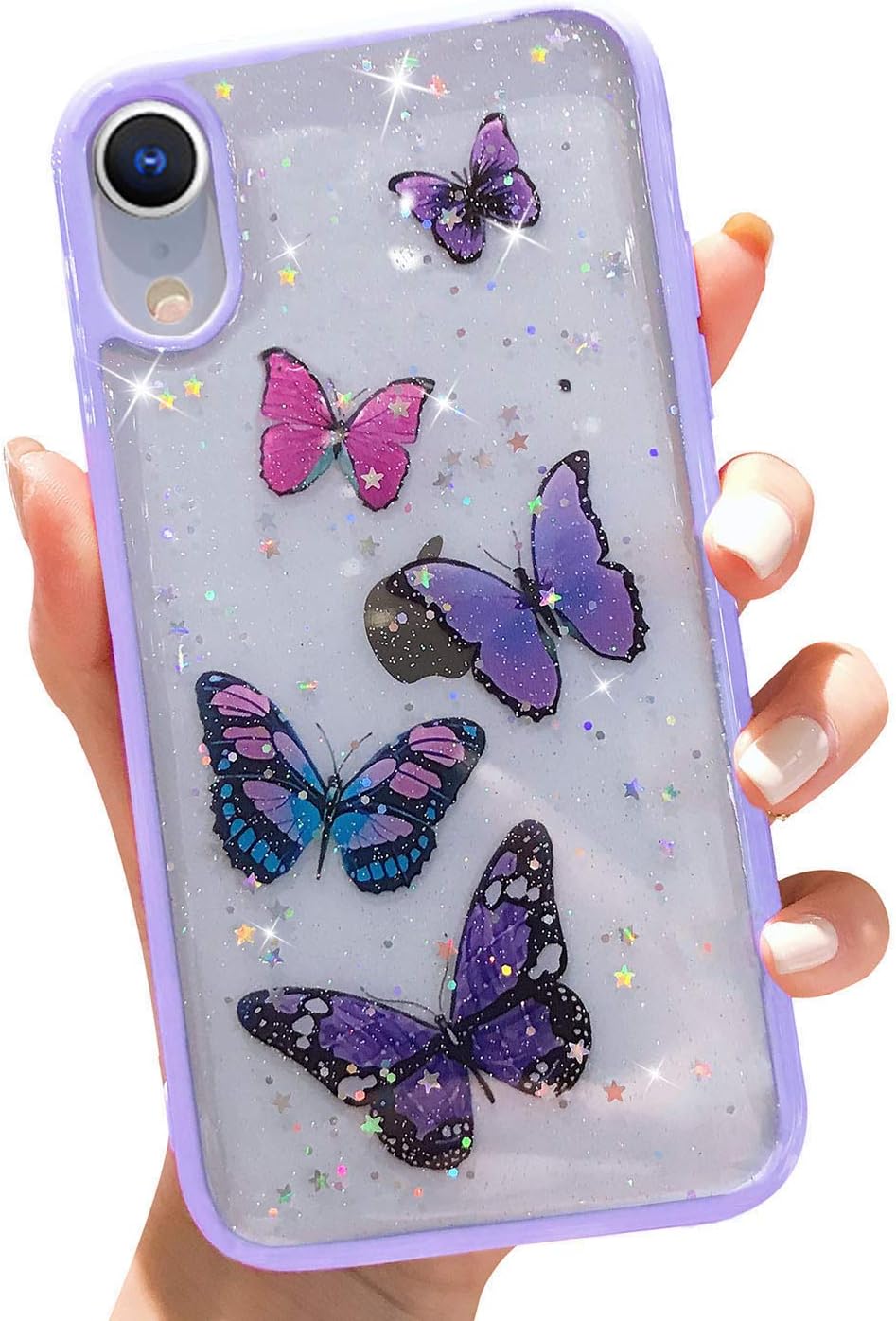 Amazon.com: wzjgzdly Butterfly Bling Clear Case Compatible with iPhone ...