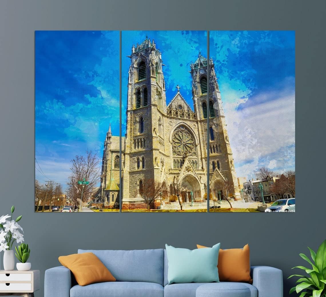 Amazon.com: Newark Cathedral Painting, Newark Wall Art, Cathedral ...