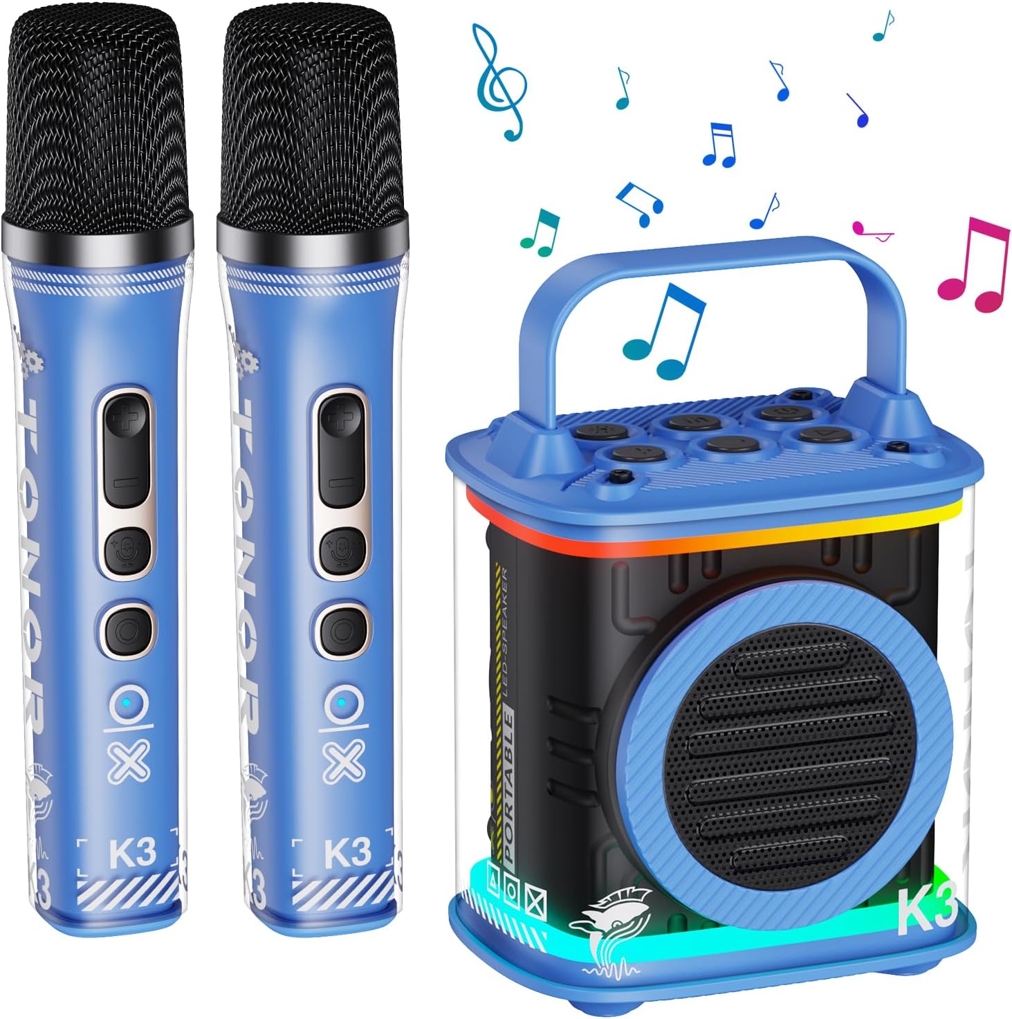 Amazon.com: TONOR Mini Karaoke Machine with 2 Wireless Microphones ...