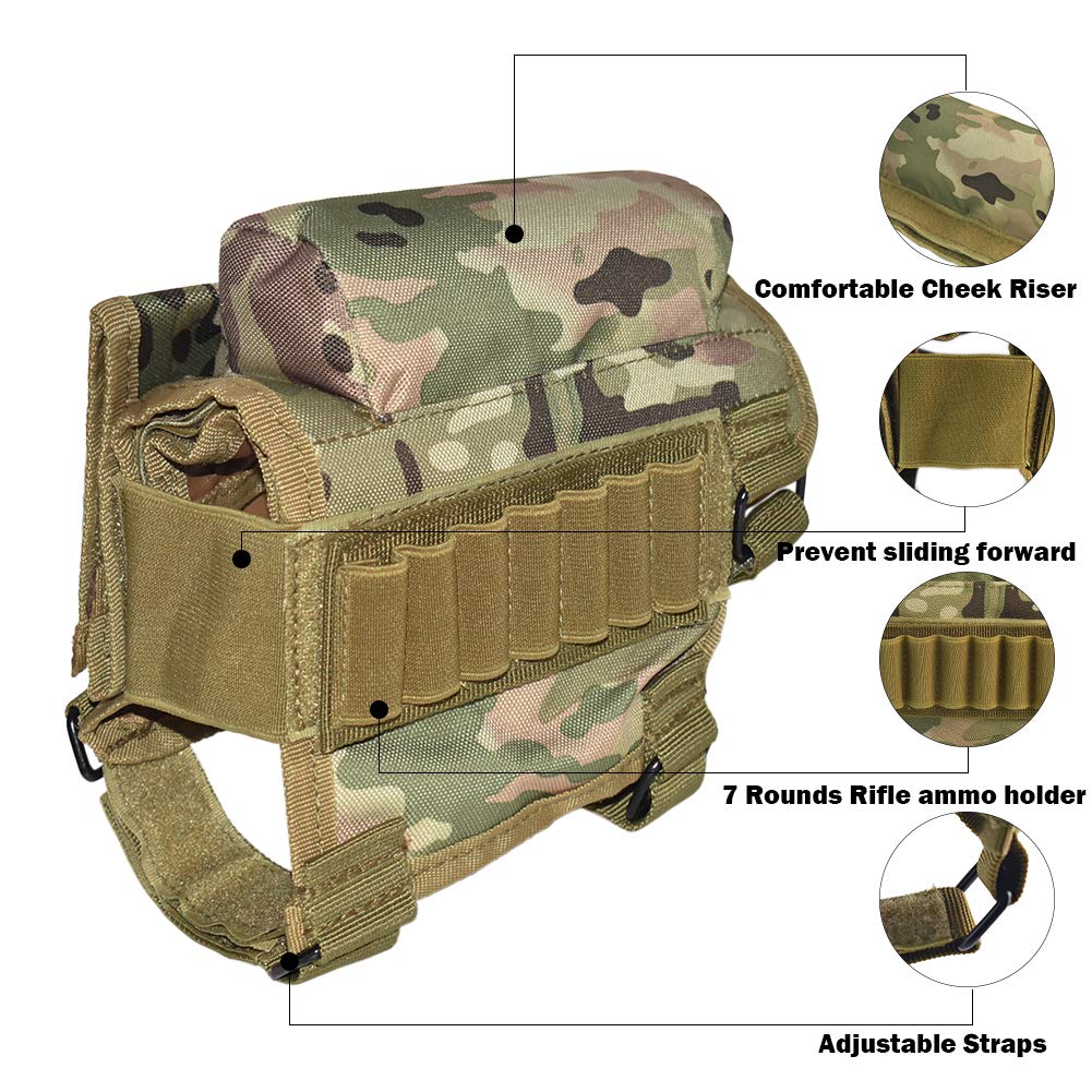 Risunpet Rifle Cheek Riser Tactical Rifle Buttstock Cheek Riser and ...