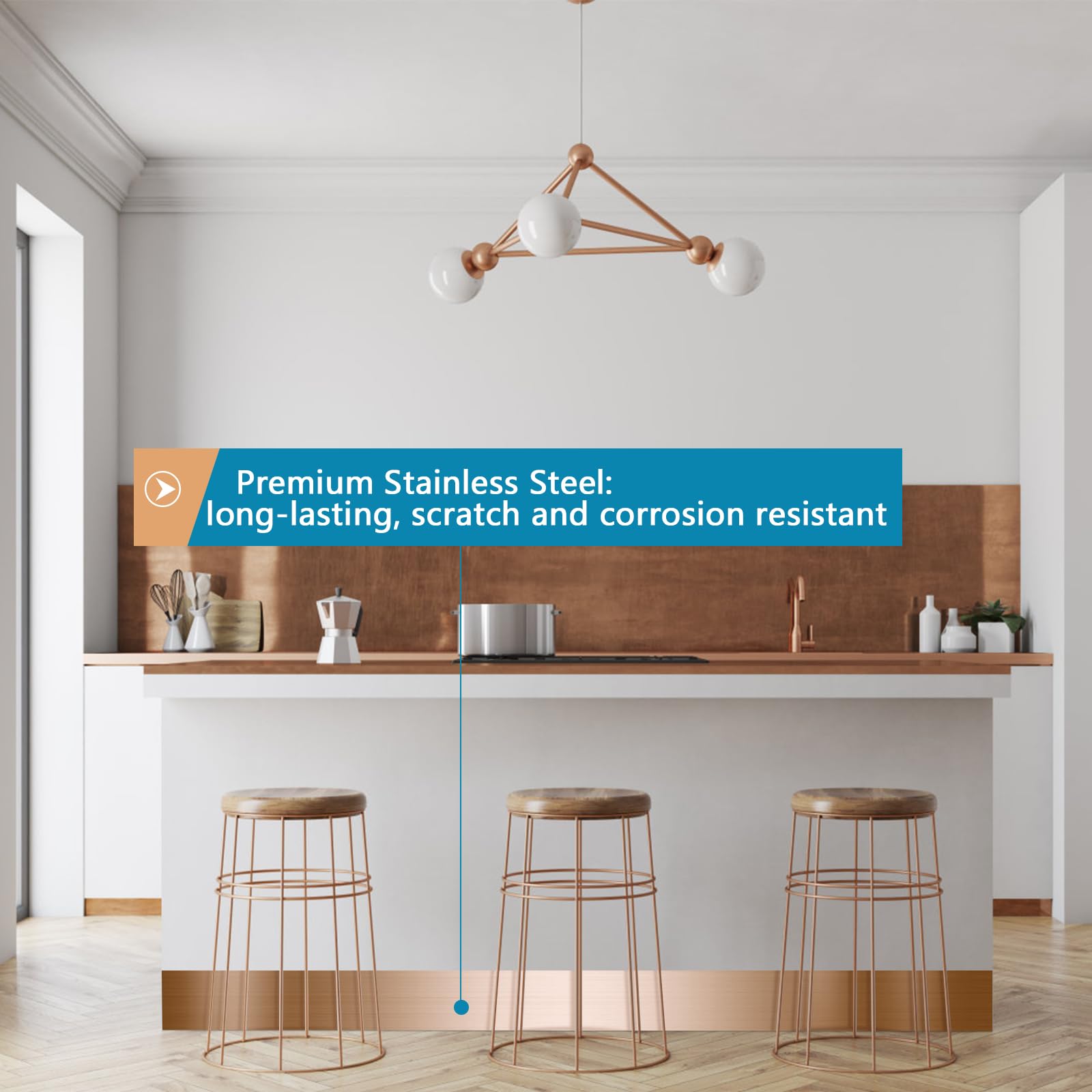 Snapklik.com : Sanbege Stainless Steel Toe Kick Cover, 6" X 102 ...