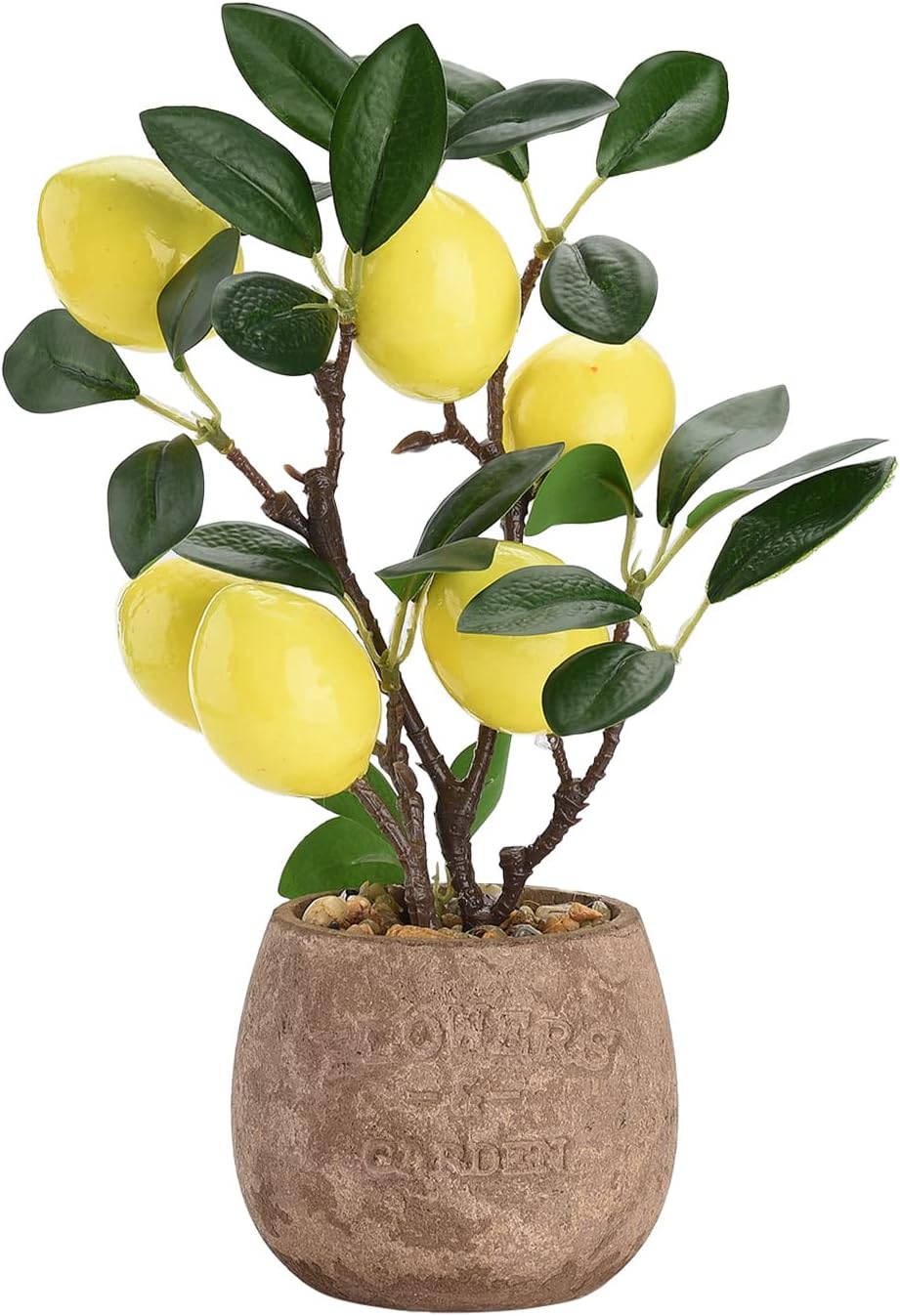 Amazon.com: QTMY 2 Pack Artificial Mini Lemon Tree Potted Plants ...