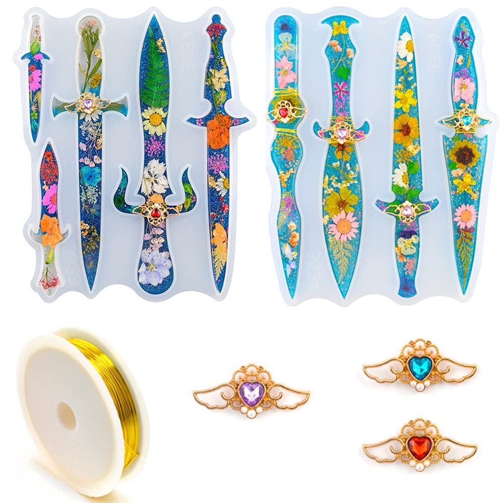 Amazon.com: Silicone Dagger Resin Casting Molds Kit, 2Pcs Epoxy Sword ...