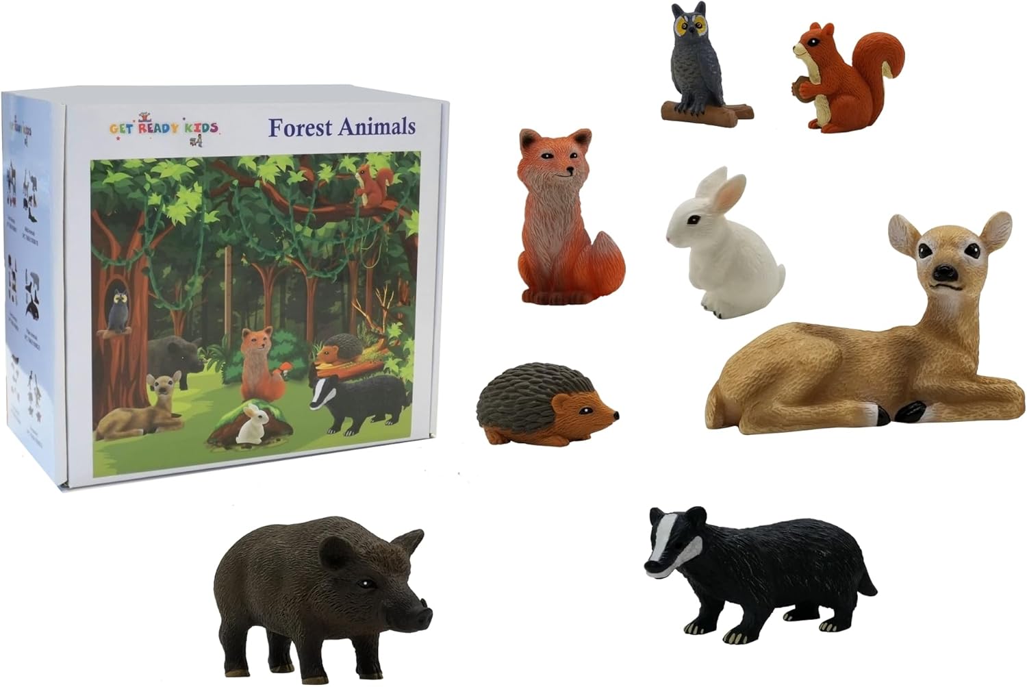 Amazon.com: Get Ready Kids Forest Animal Playset, 8 Pieces : Toys & Games