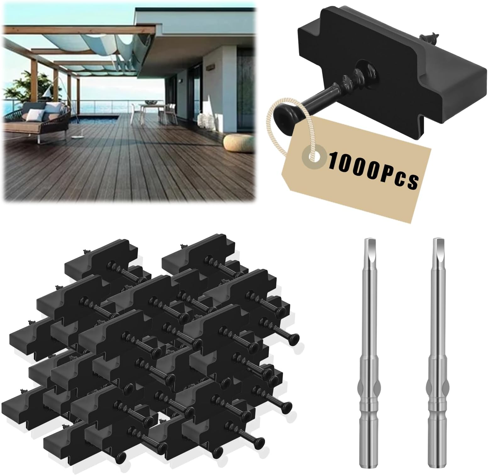 1000 PCS Hidden Deck Fasteners for Composite Decking Board,Composite ...