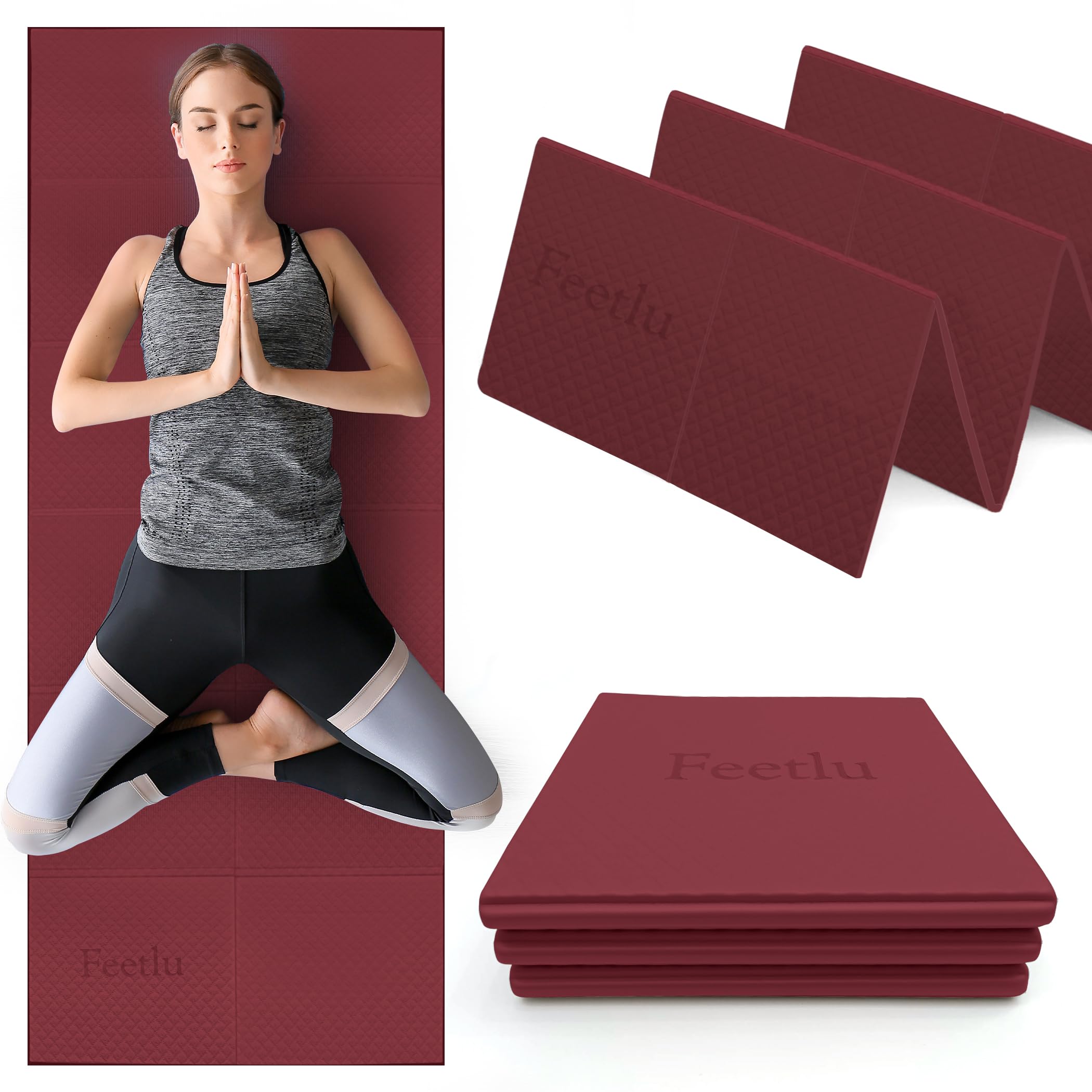 Foldable Yoga Mat - 6mm Thick, Lightweight, and Easy to Store for ...