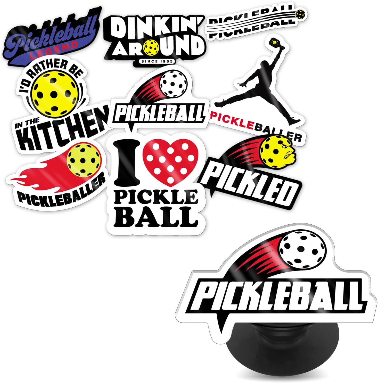 Amazon.com: Pickleball 3D Sticker Set – 1 Raised 3D Pickleball Decal ...