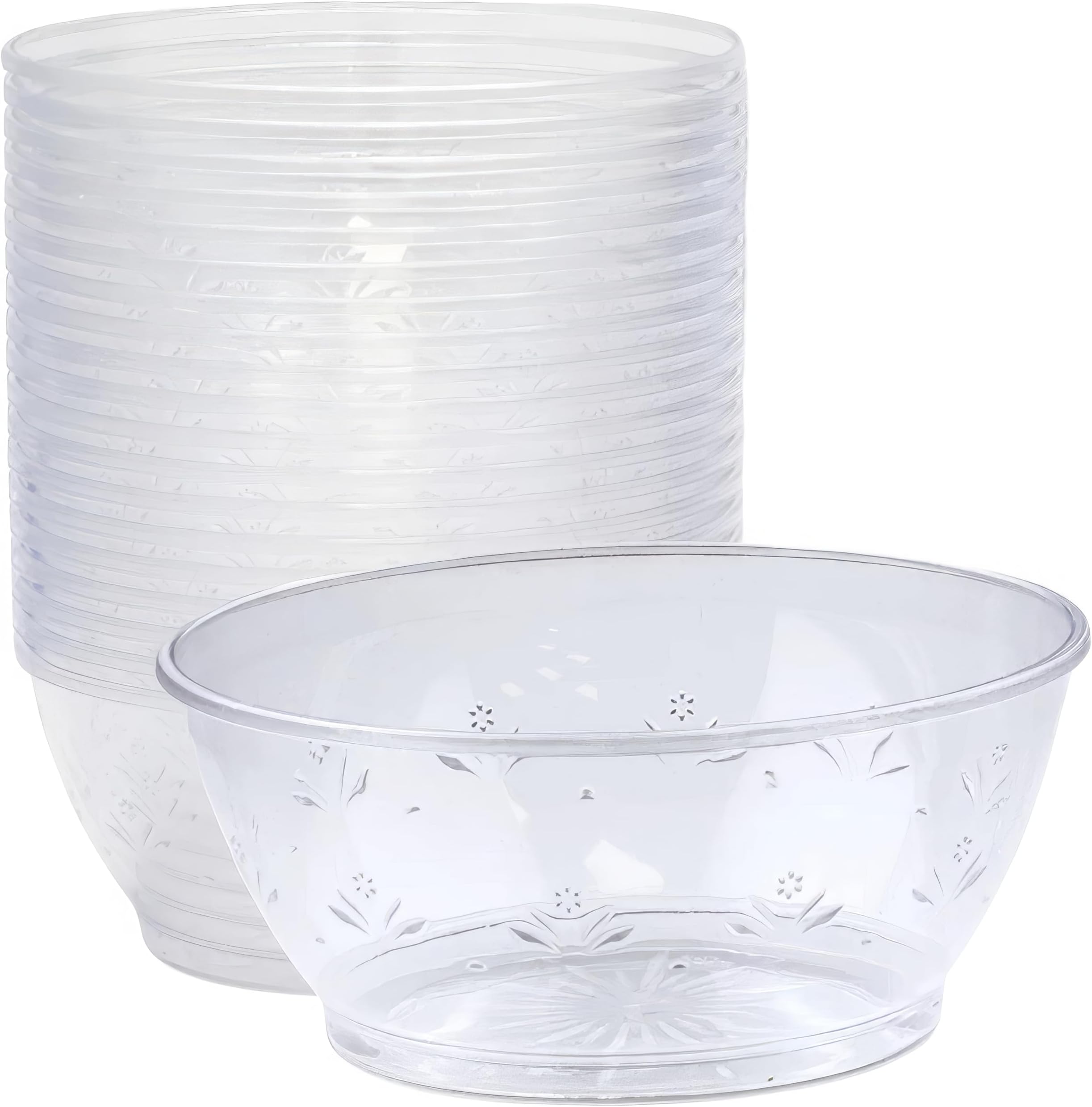 Amazon.com: Clear Plastic Serving Bowls for Party - 6 oz, Elegant ...